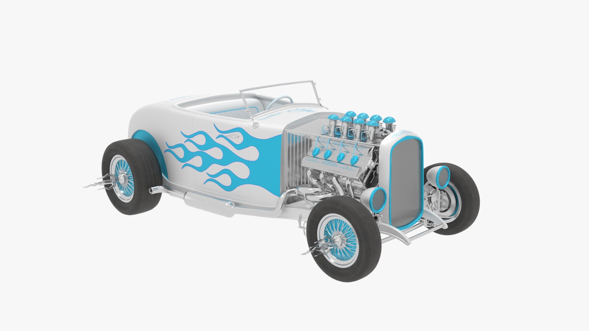 3D Hot Rod White - TurboSquid 2249416