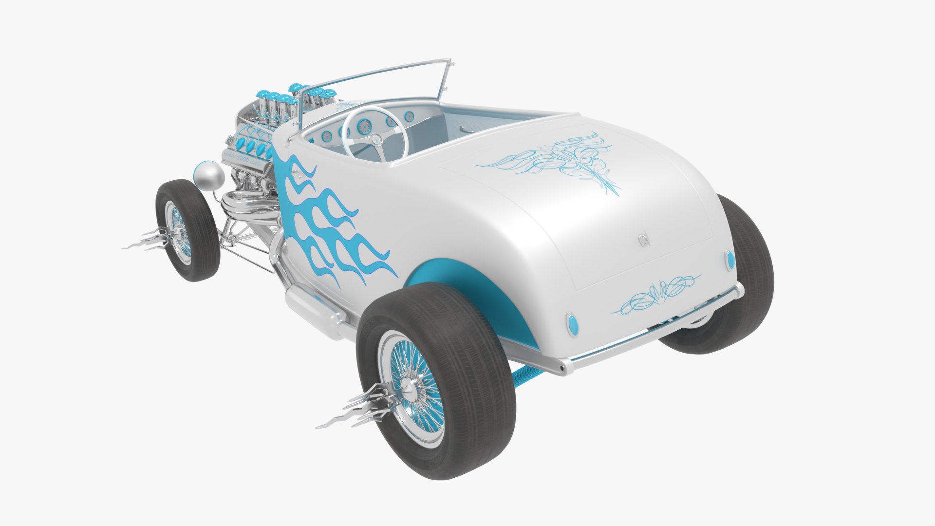 3D Hot Rod White - TurboSquid 2249416