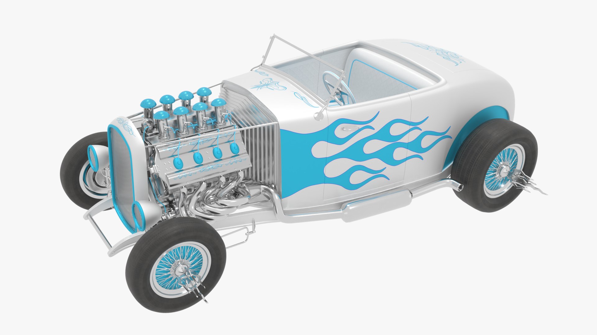 3D Hot Rod White - TurboSquid 2249416