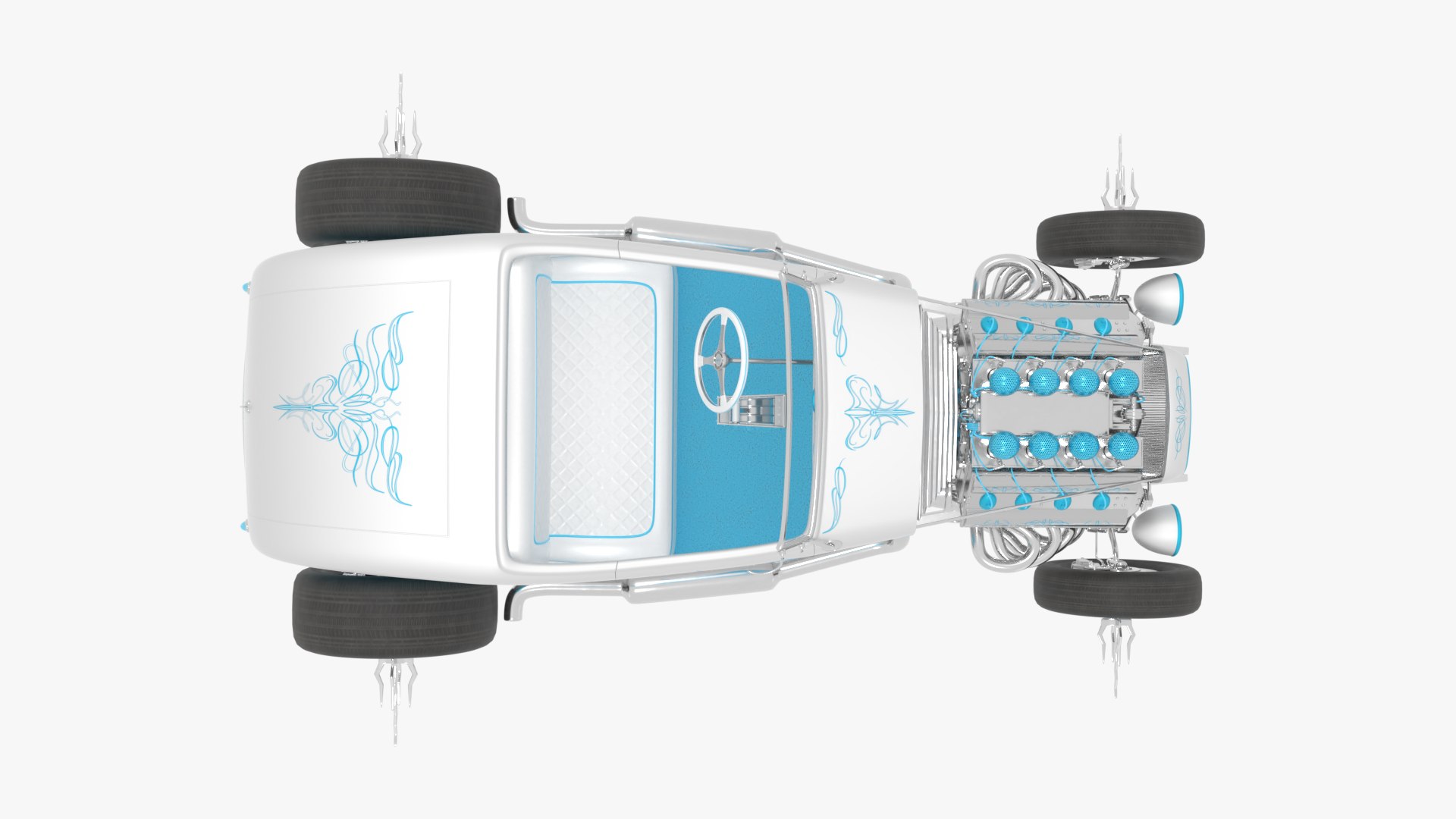 3D Hot Rod White - TurboSquid 2249416