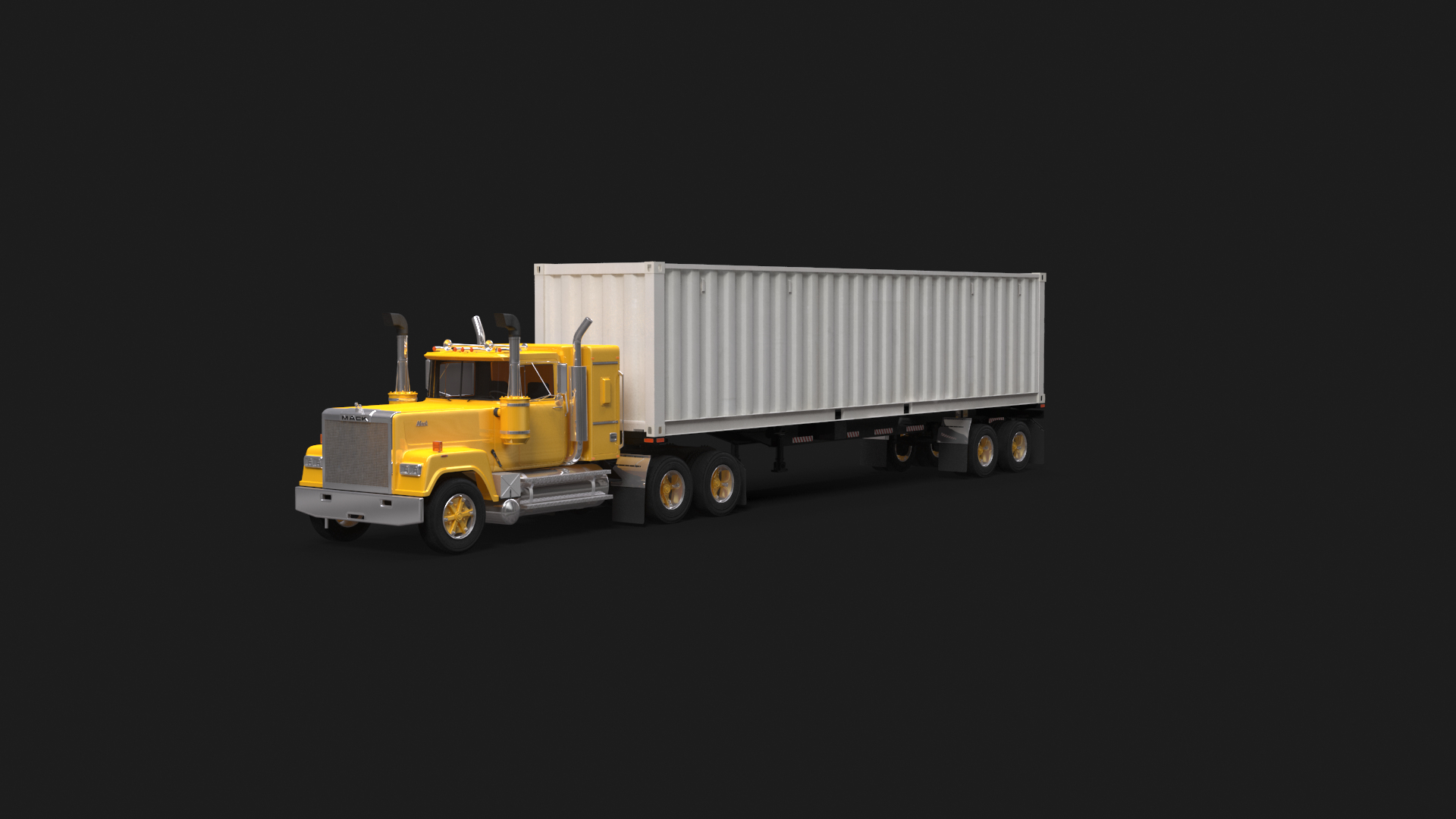 Mack Superliner 1993 Container Trailer 3D Model - TurboSquid 1743100