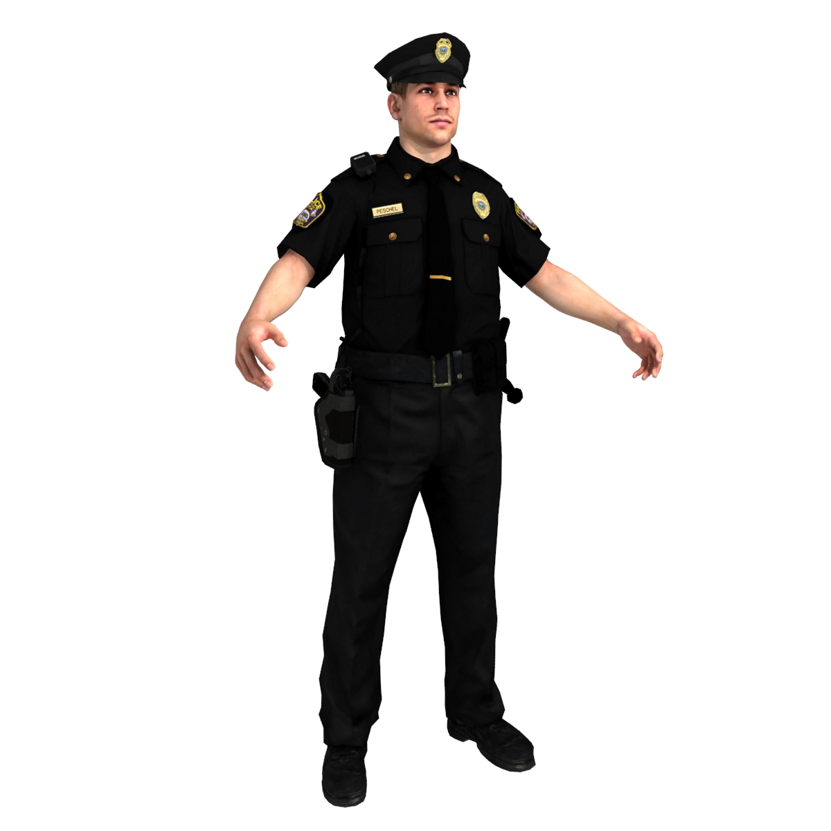 3d police officers pack model