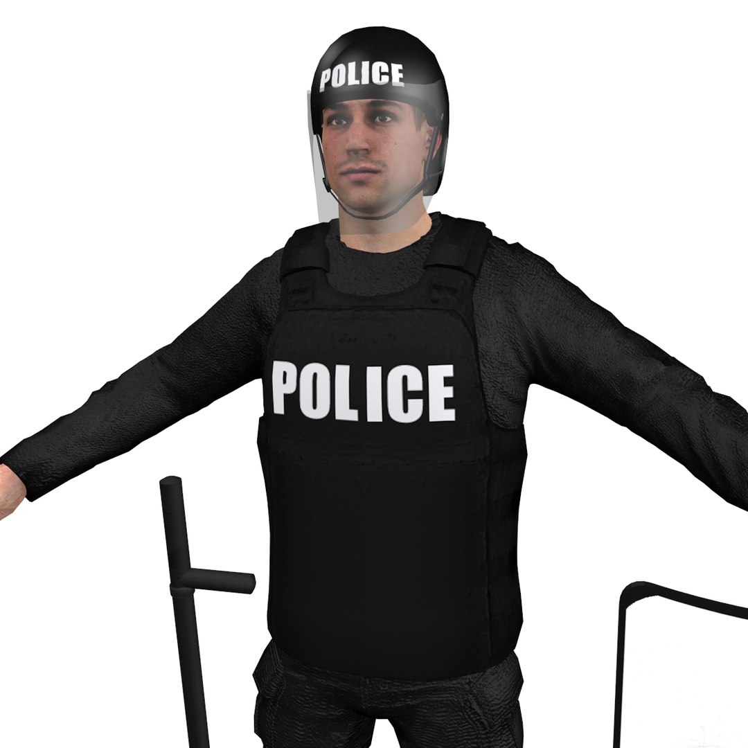 3d police officers pack model