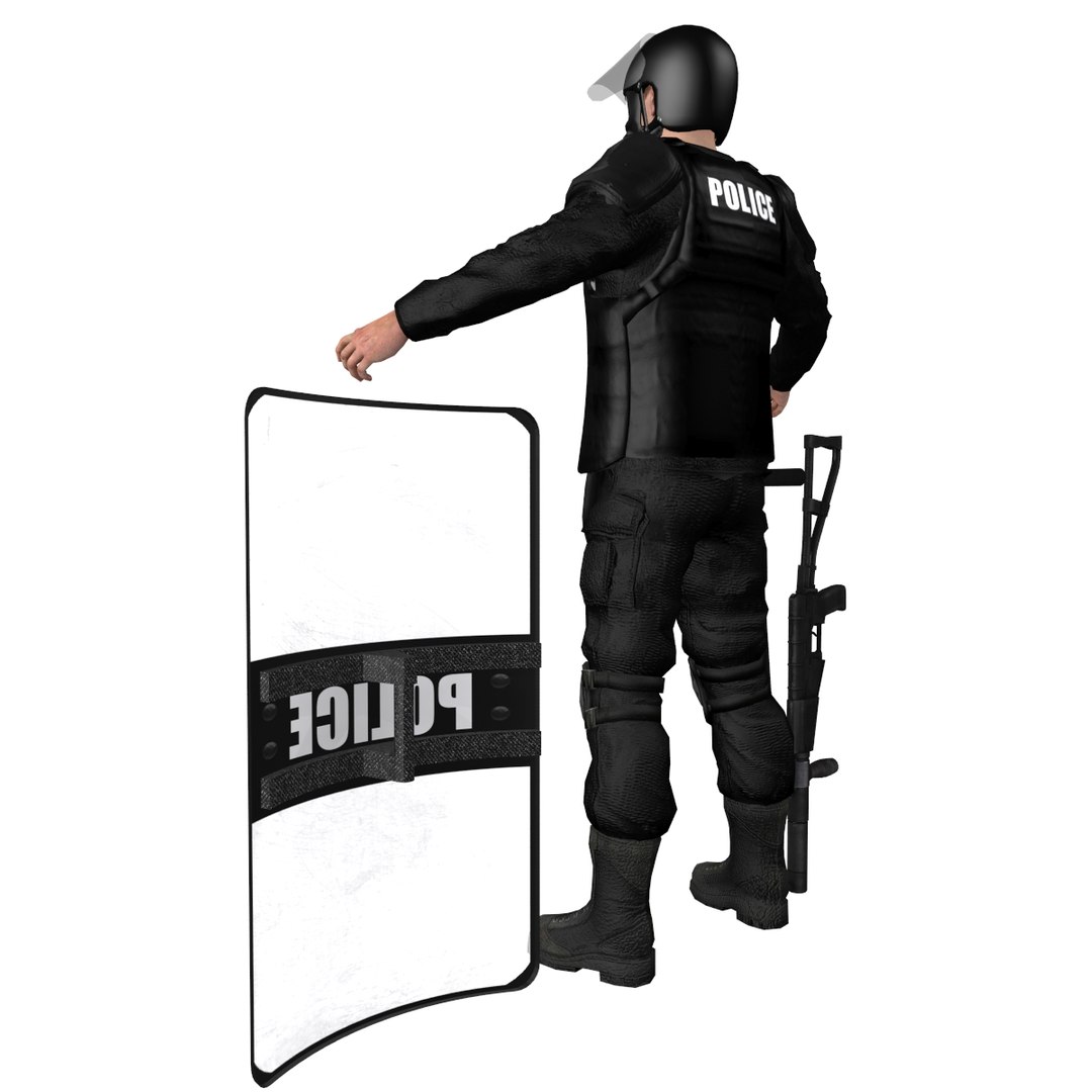 3d police officers pack model