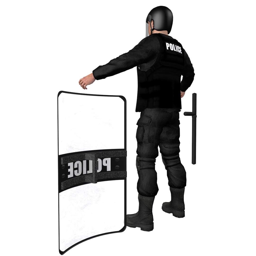 3d police officers pack model