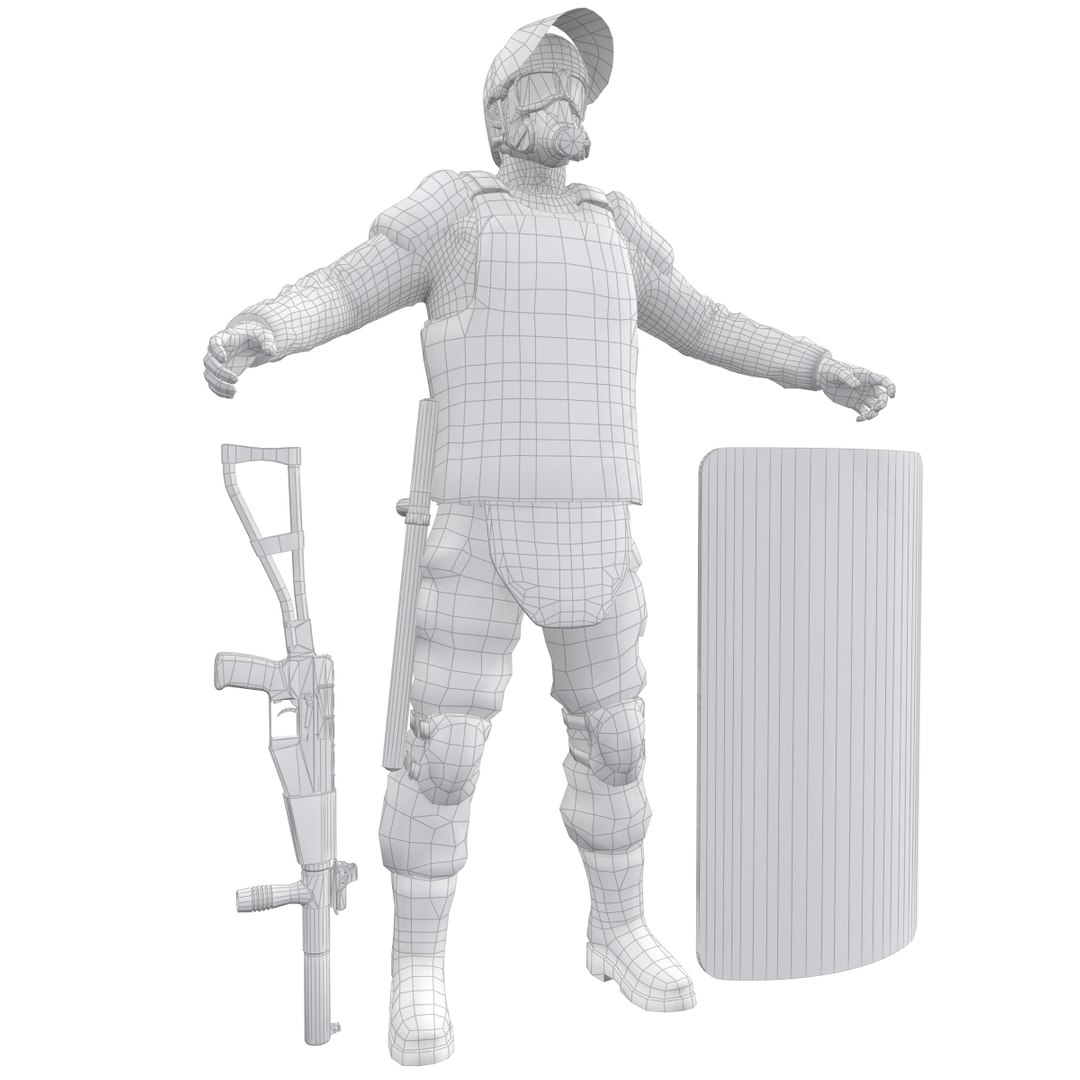 3d police officers pack model
