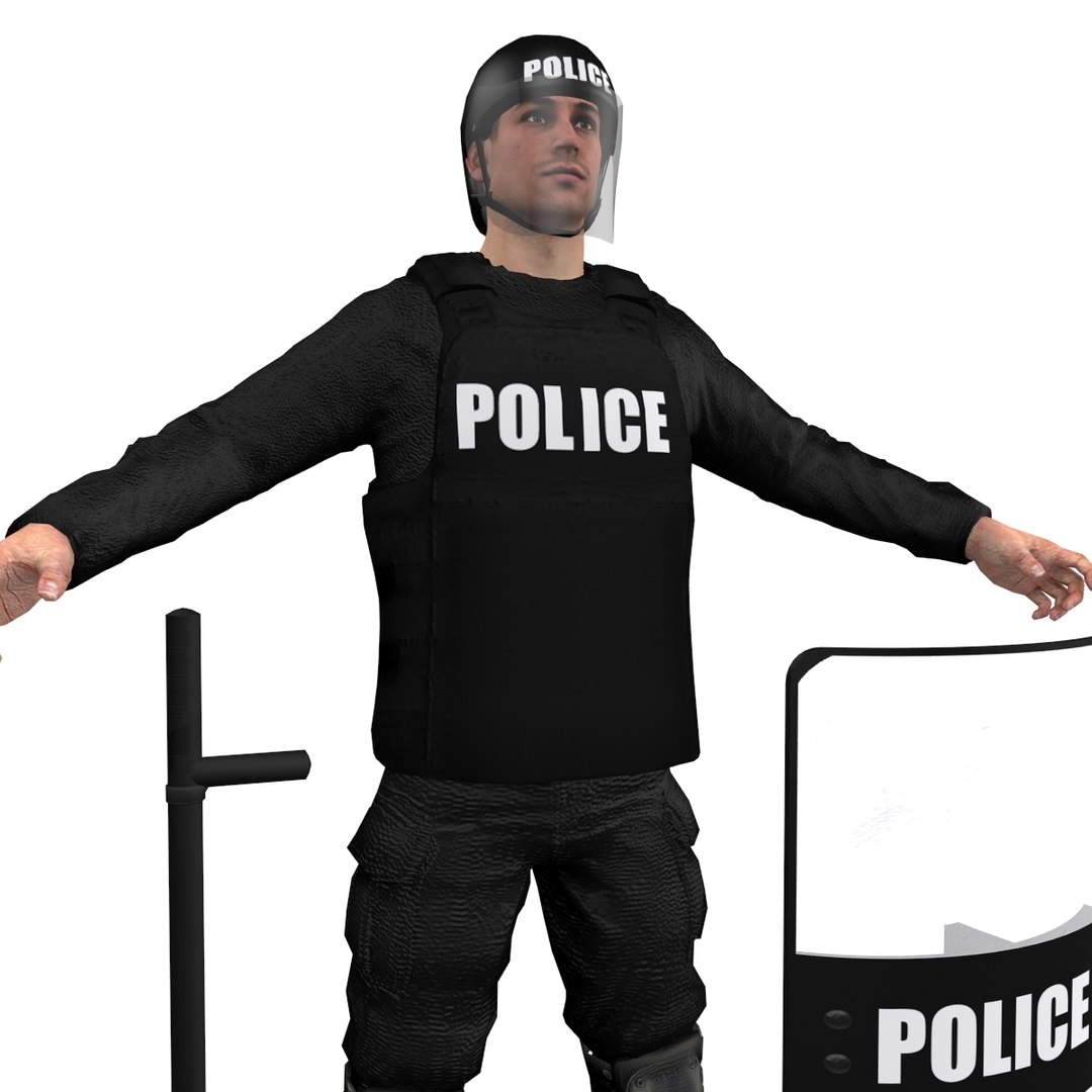 3d police officers pack model