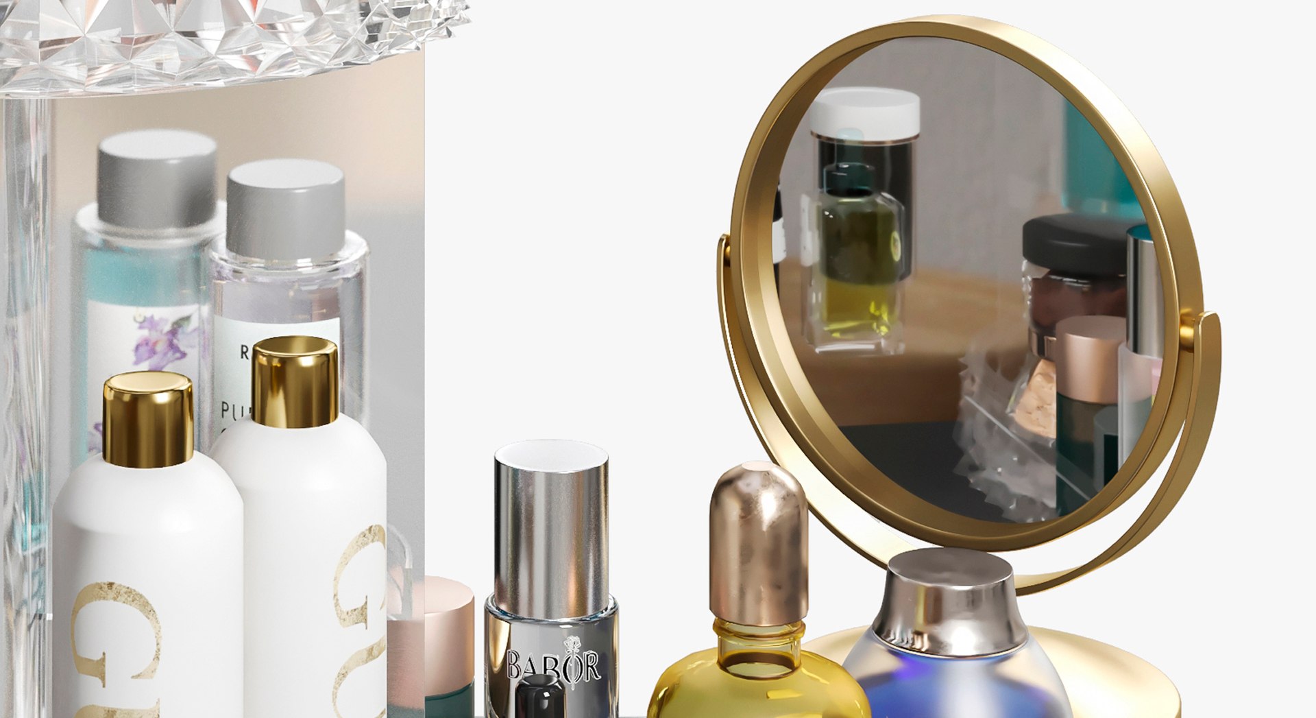 3D Big set of cosmetics for bathroom or beauty salon model - TurboSquid ...