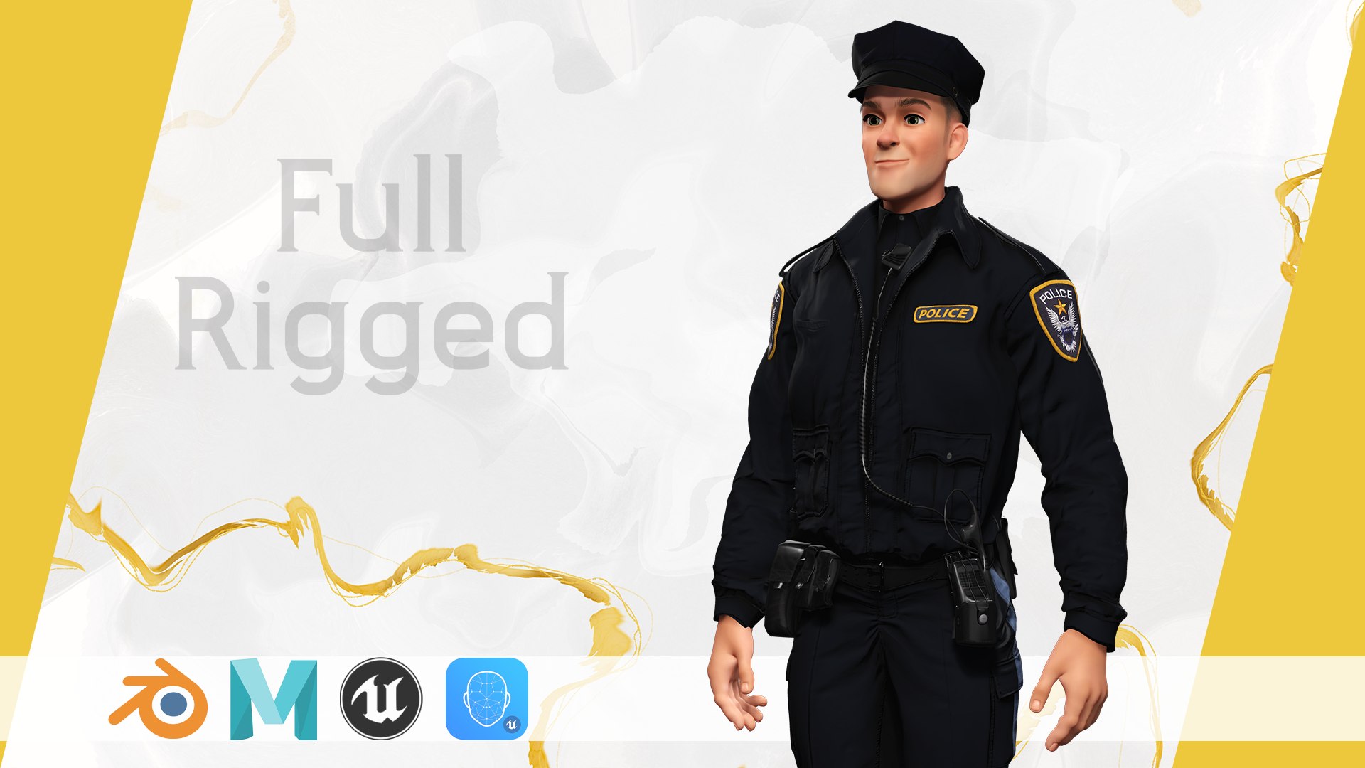 3D Law Enforcement Toon Character Police Officer 3D - TurboSquid 2353458