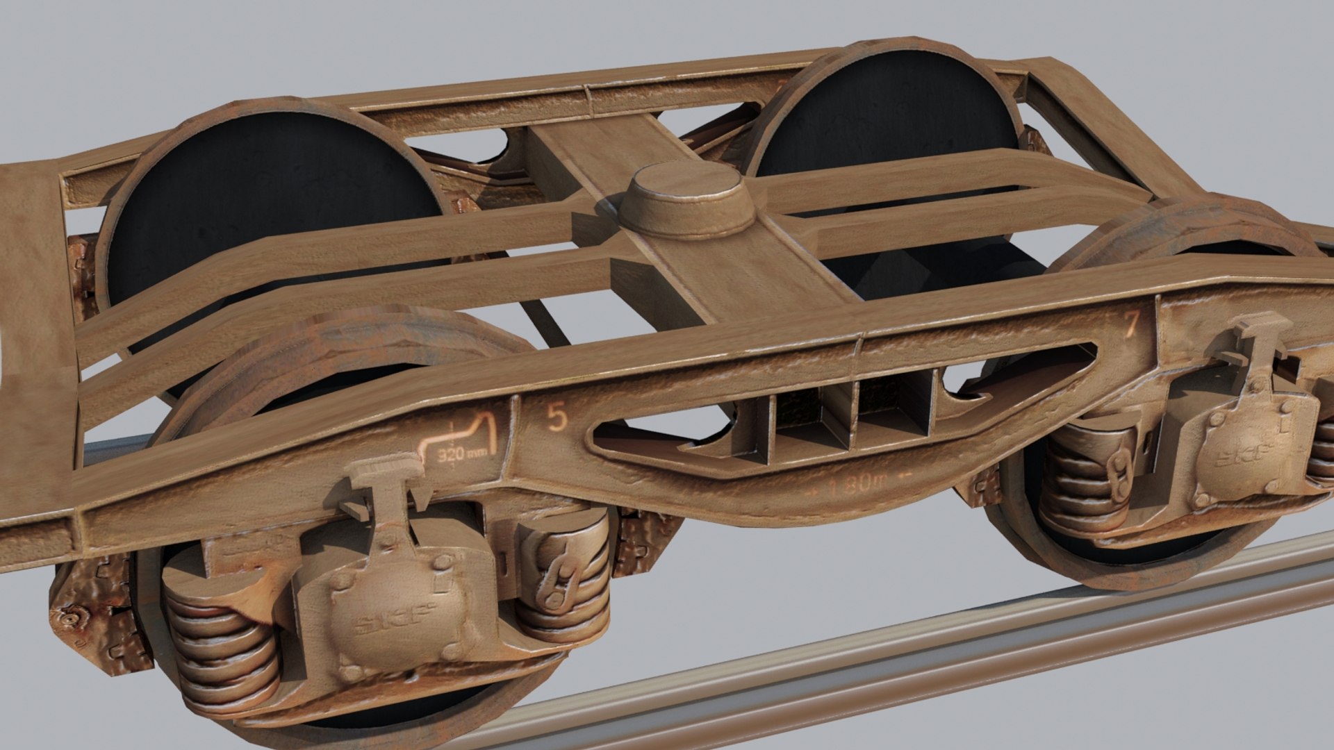 3d Bogie Y25 Bogey Cargo Model