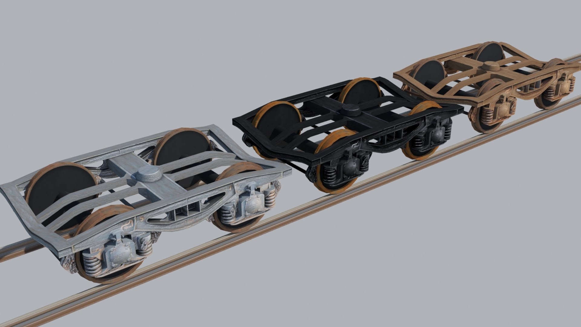 3d Bogie Y25 Bogey Cargo Model