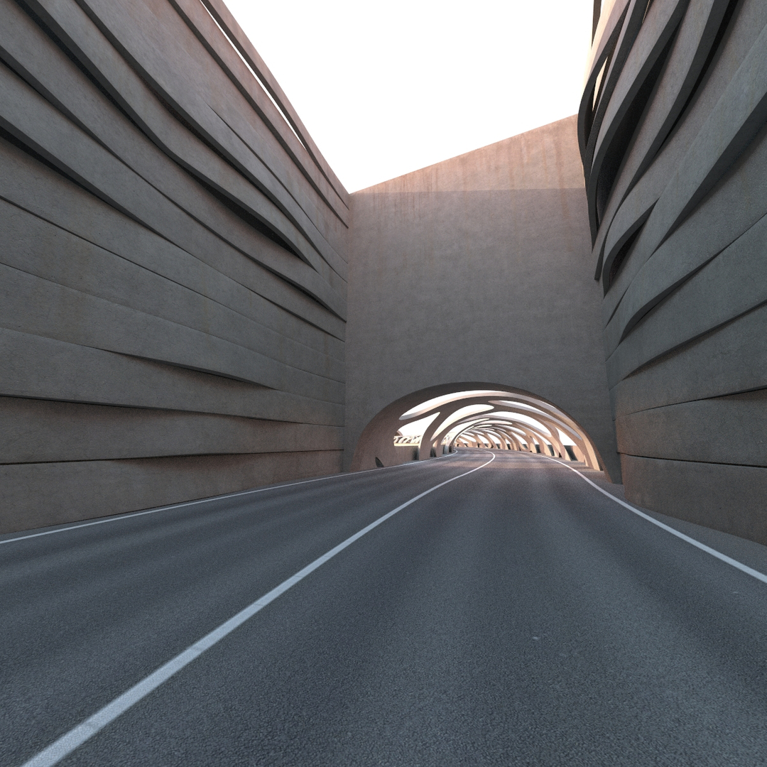 3D model sci-fi car tunnel - TurboSquid 1490005