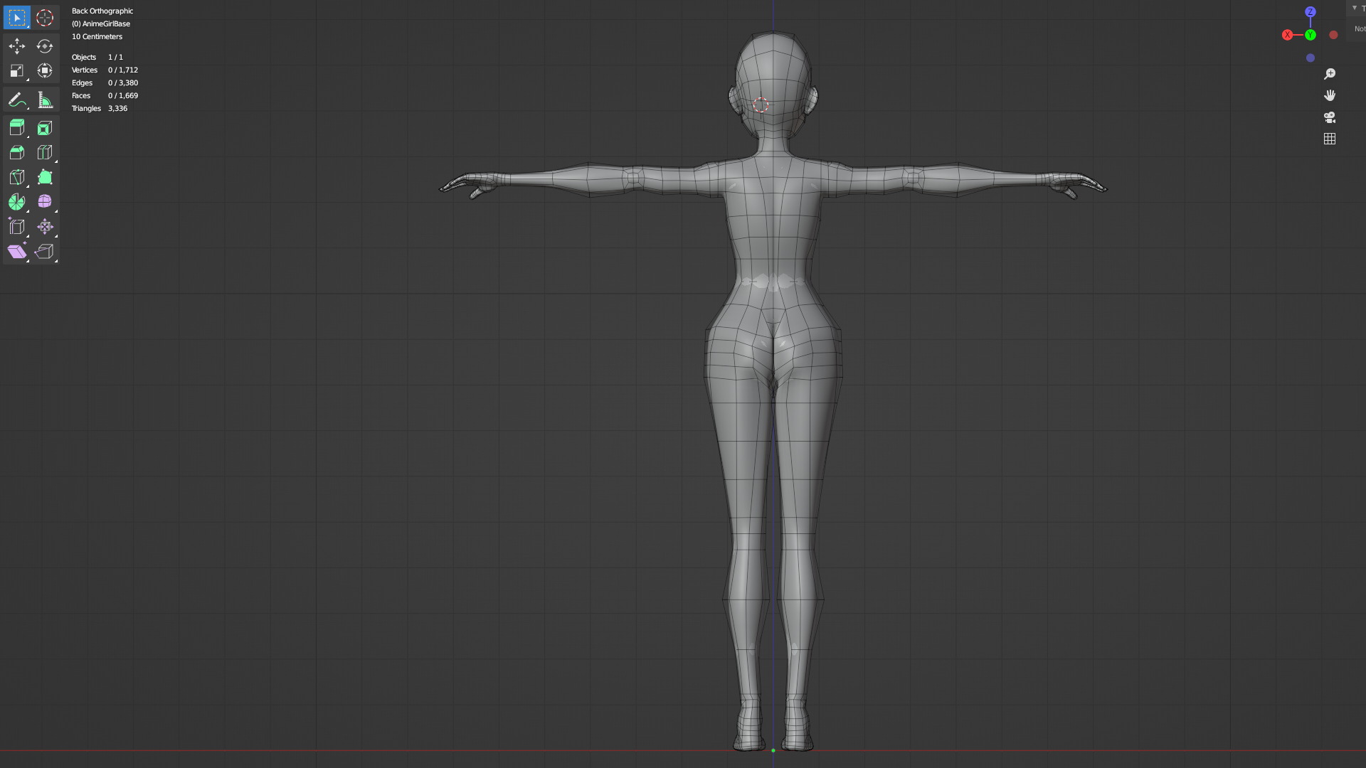 modelo 3d Modelo Base Chica Anime - TurboSquid 1669170