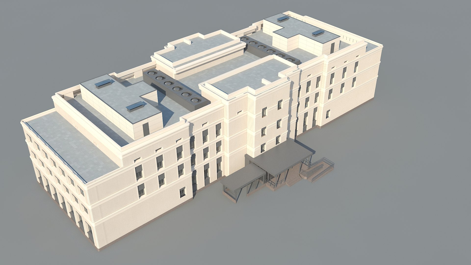 Hospital Building 3D Model - TurboSquid 1627855