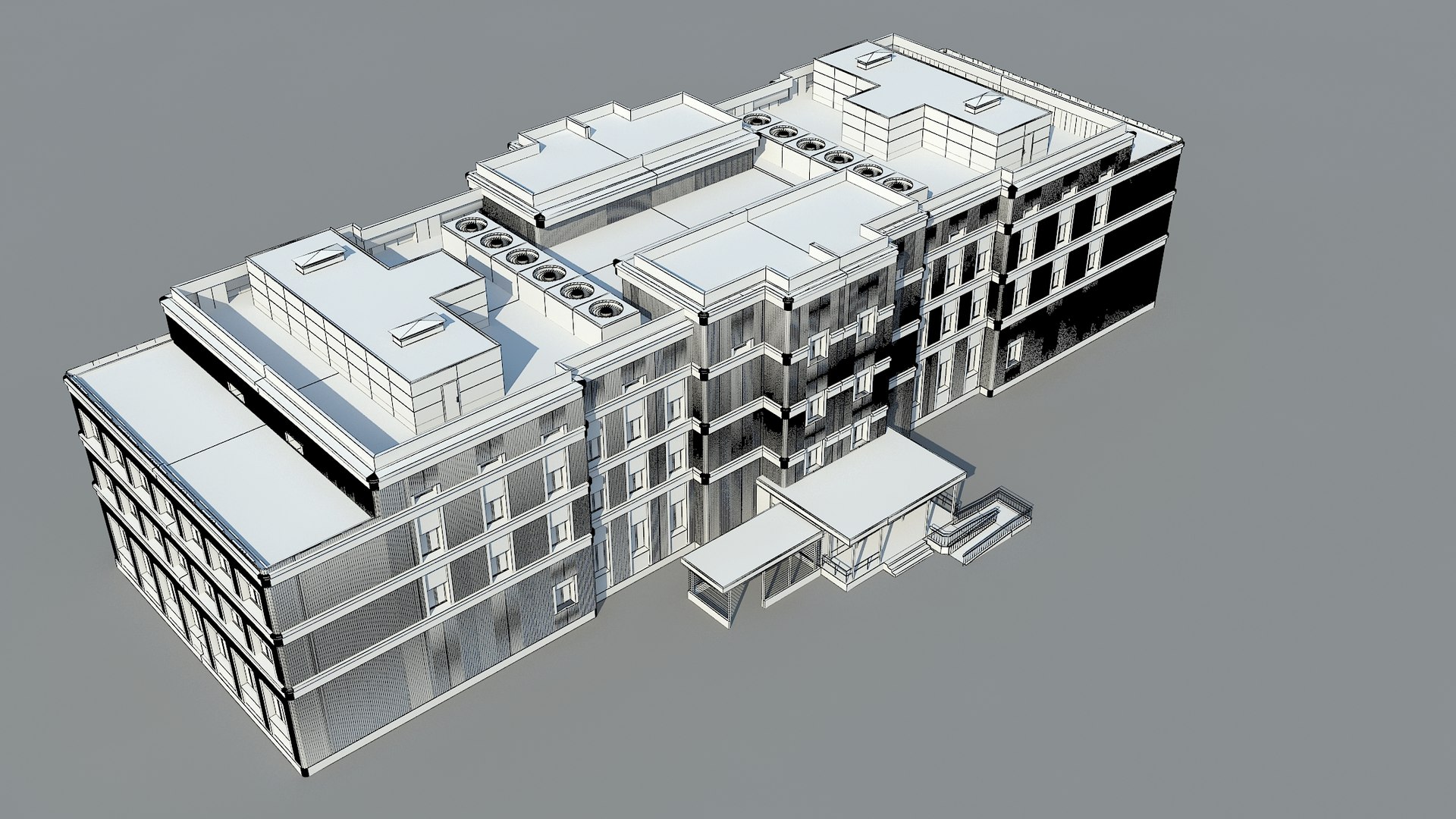 Hospital Building 3D Model - TurboSquid 1627855