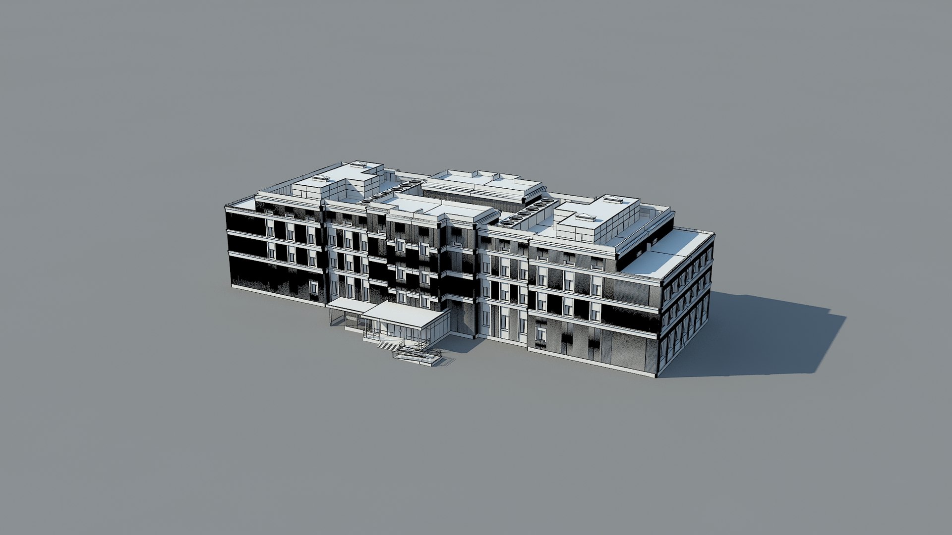Hospital Building 3D Model - TurboSquid 1627855