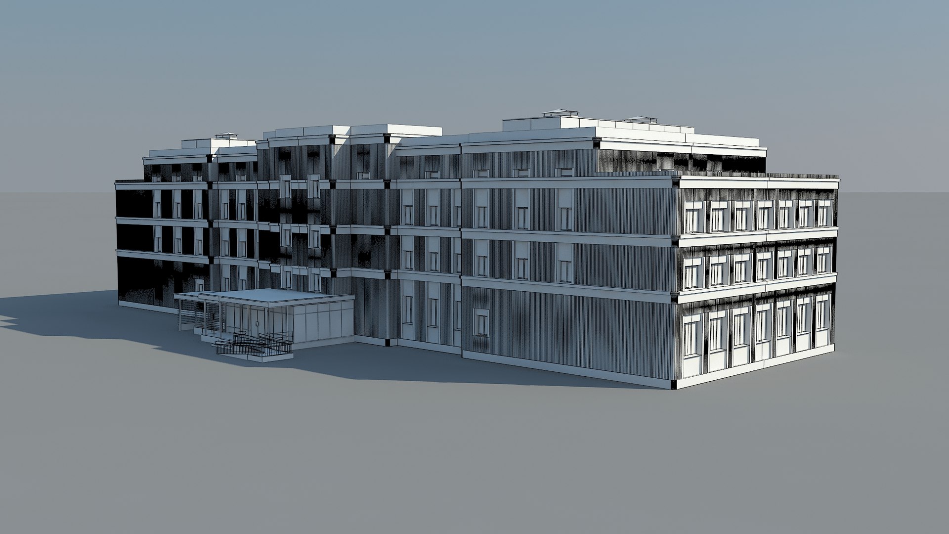 Hospital Building 3D Model - TurboSquid 1627855