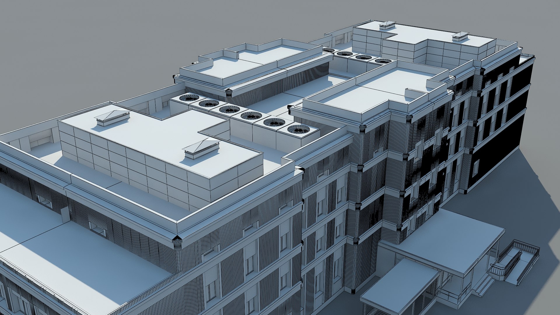 Hospital Building 3D Model - TurboSquid 1627855