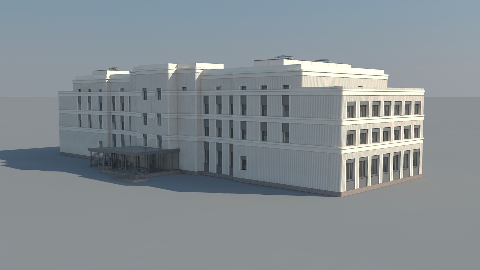 Hospital Building 3D Model - TurboSquid 1627855