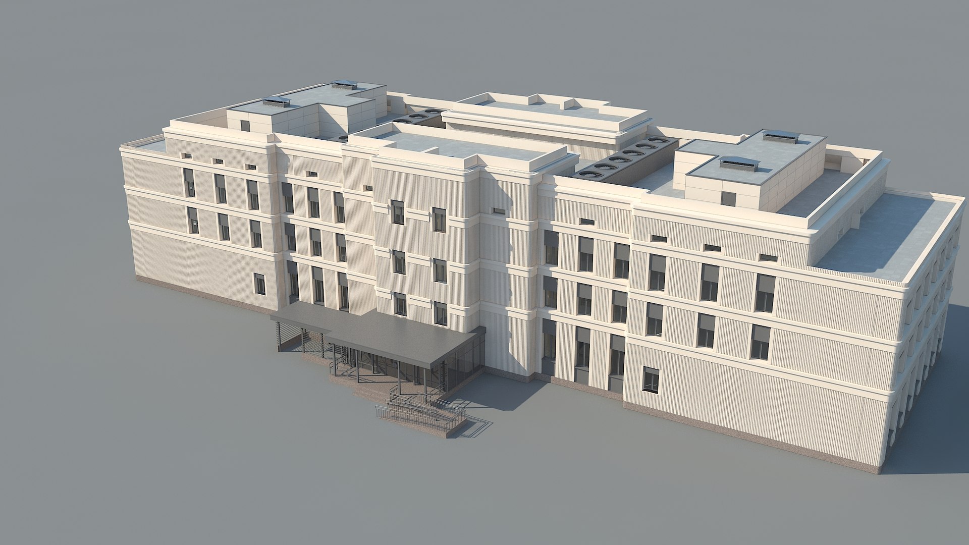 Hospital Building 3D Model - TurboSquid 1627855