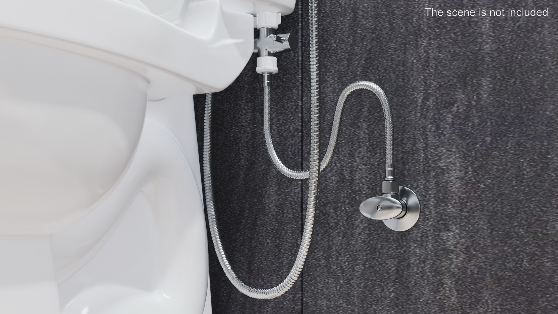 3D Toilet Tank Mounted Black Handheld Bidet Sprayer Model - TurboSquid ...