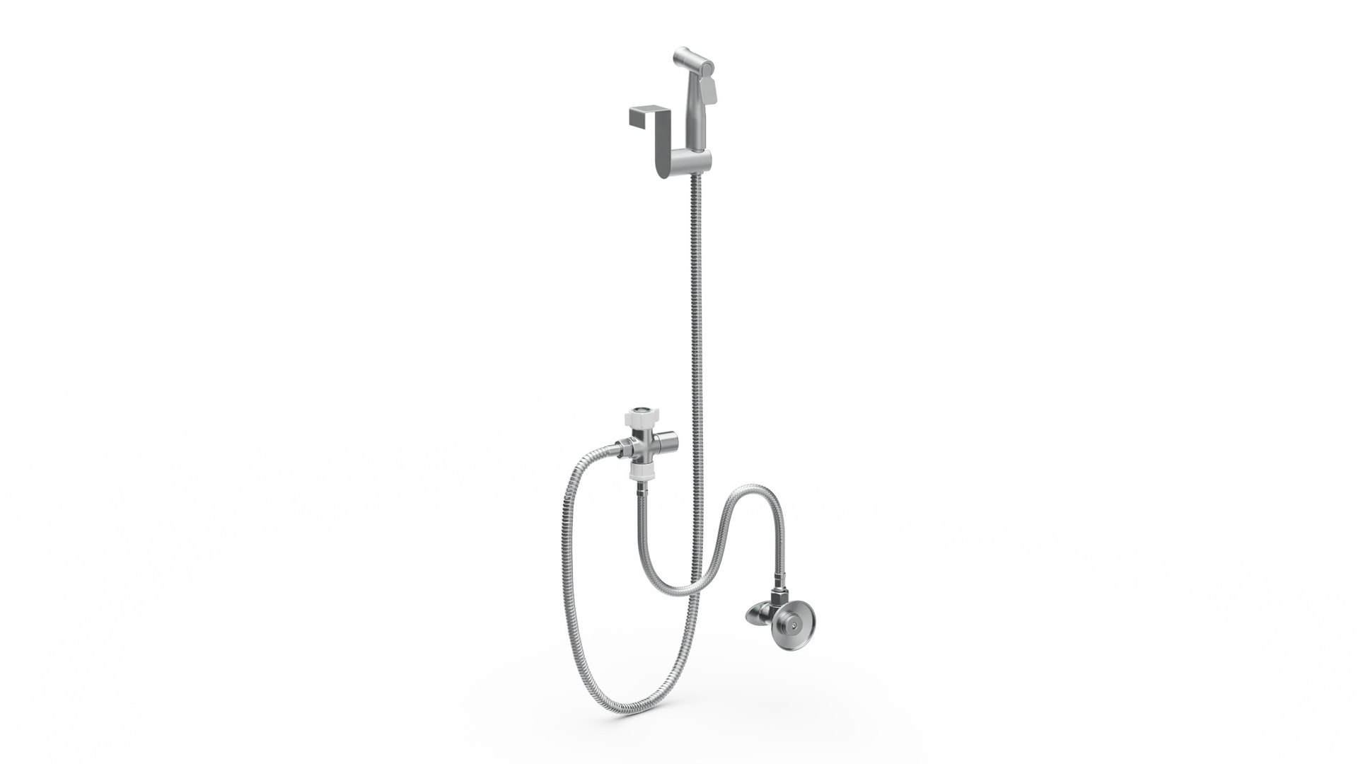 3D Toilet Tank Mounted Black Handheld Bidet Sprayer Model - TurboSquid ...