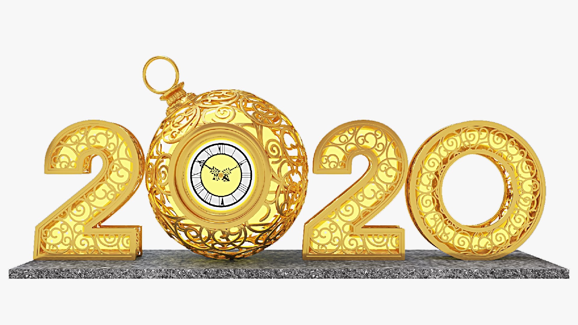 3D digits 2020 year - TurboSquid 1479597