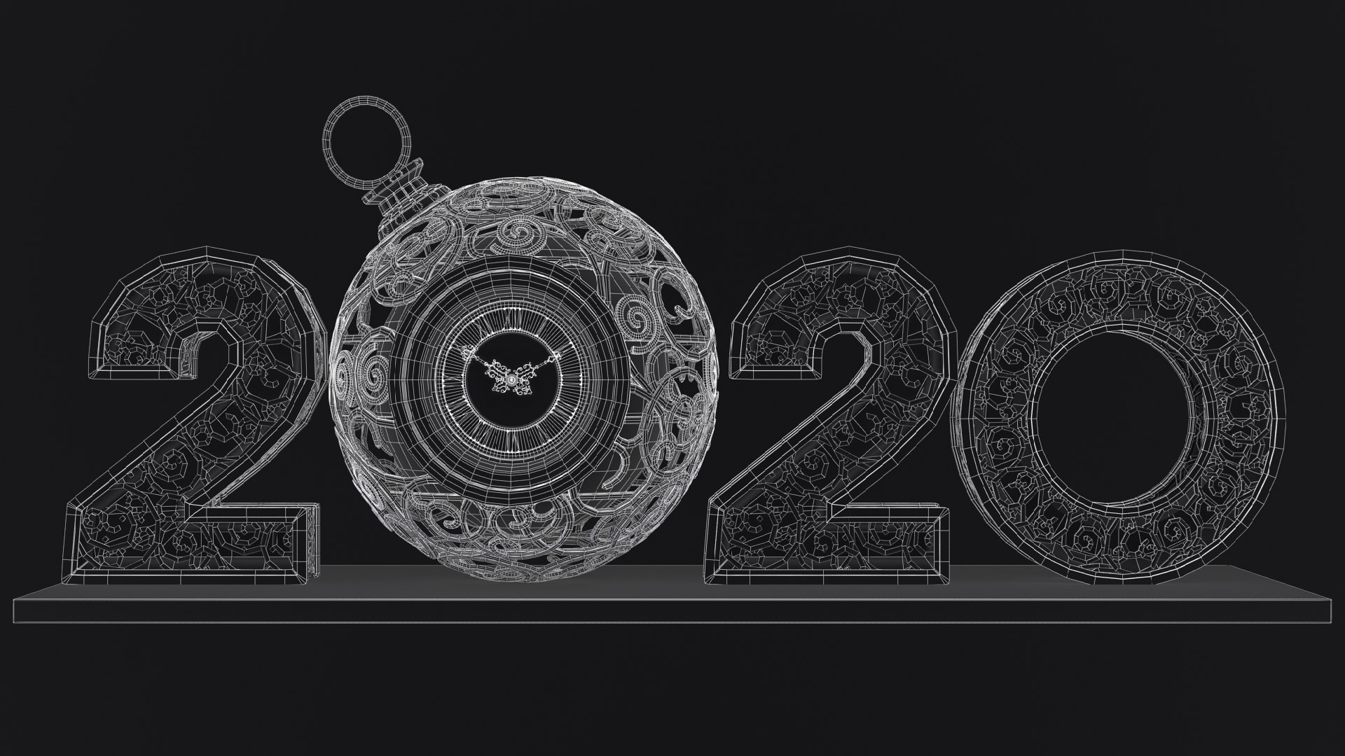3D digits 2020 year - TurboSquid 1479597