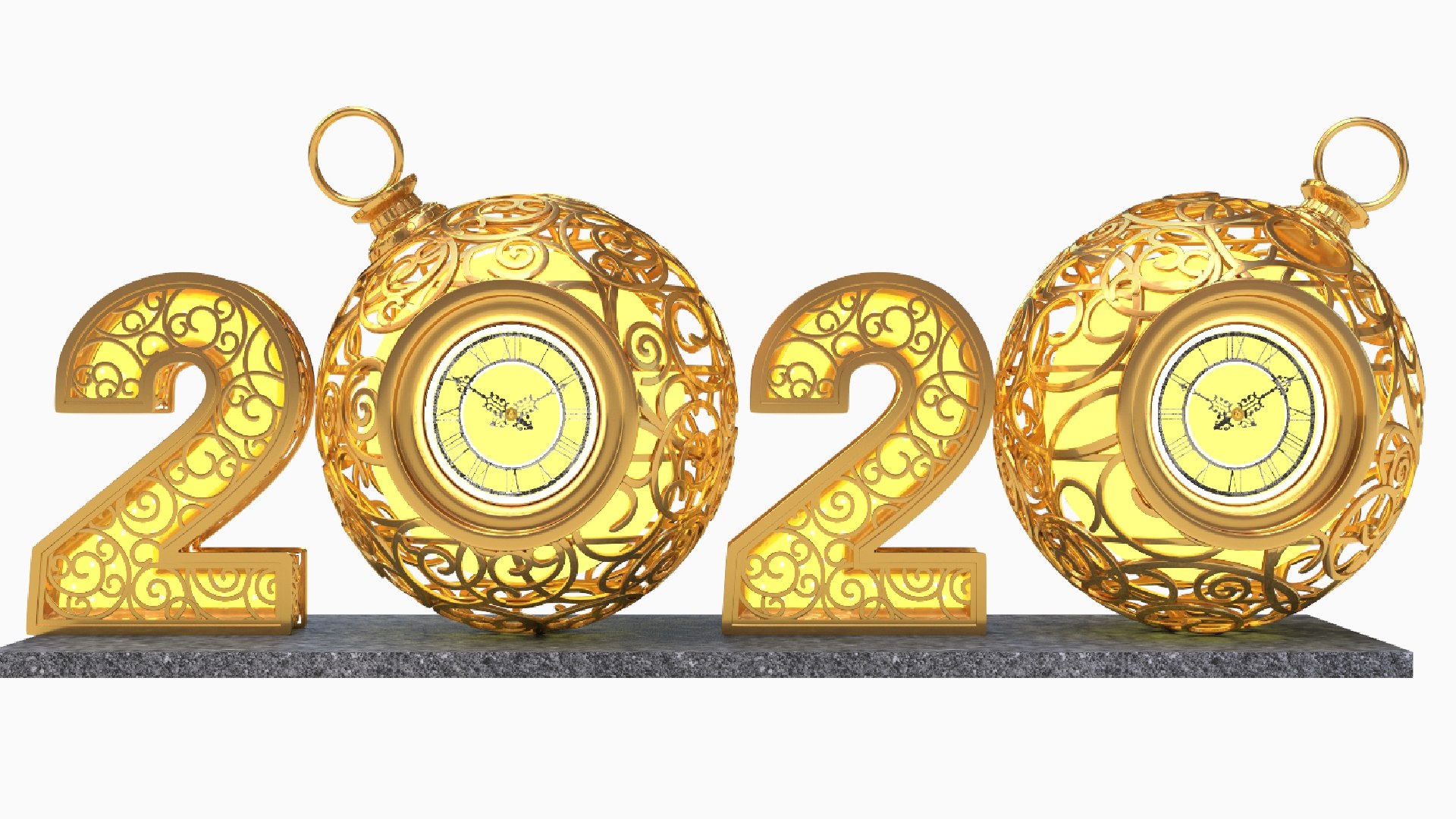3D digits 2020 year - TurboSquid 1479597