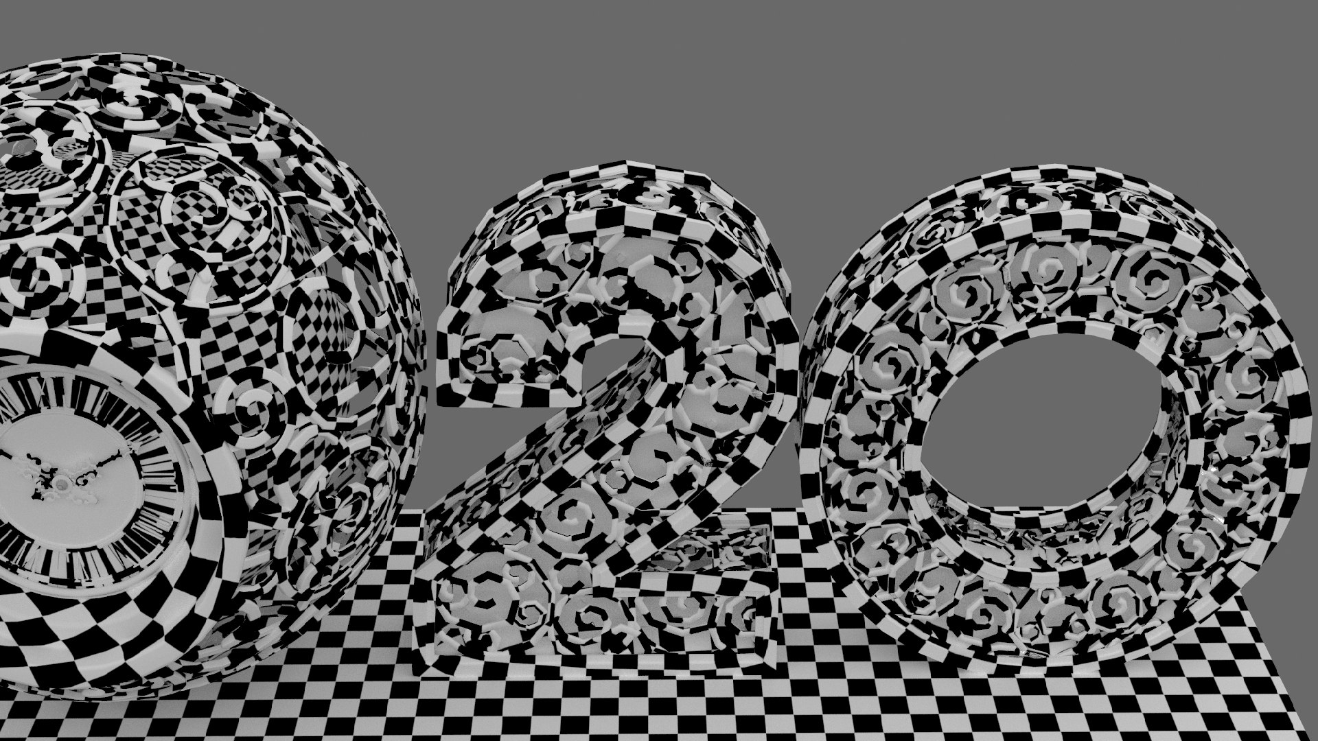 3D digits 2020 year - TurboSquid 1479597