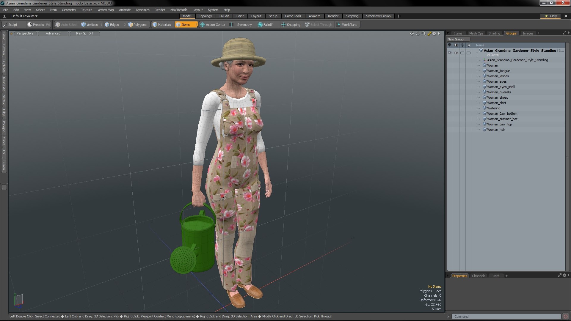 3D Asian Grandma Gardener Style Standing model - TurboSquid 2083624