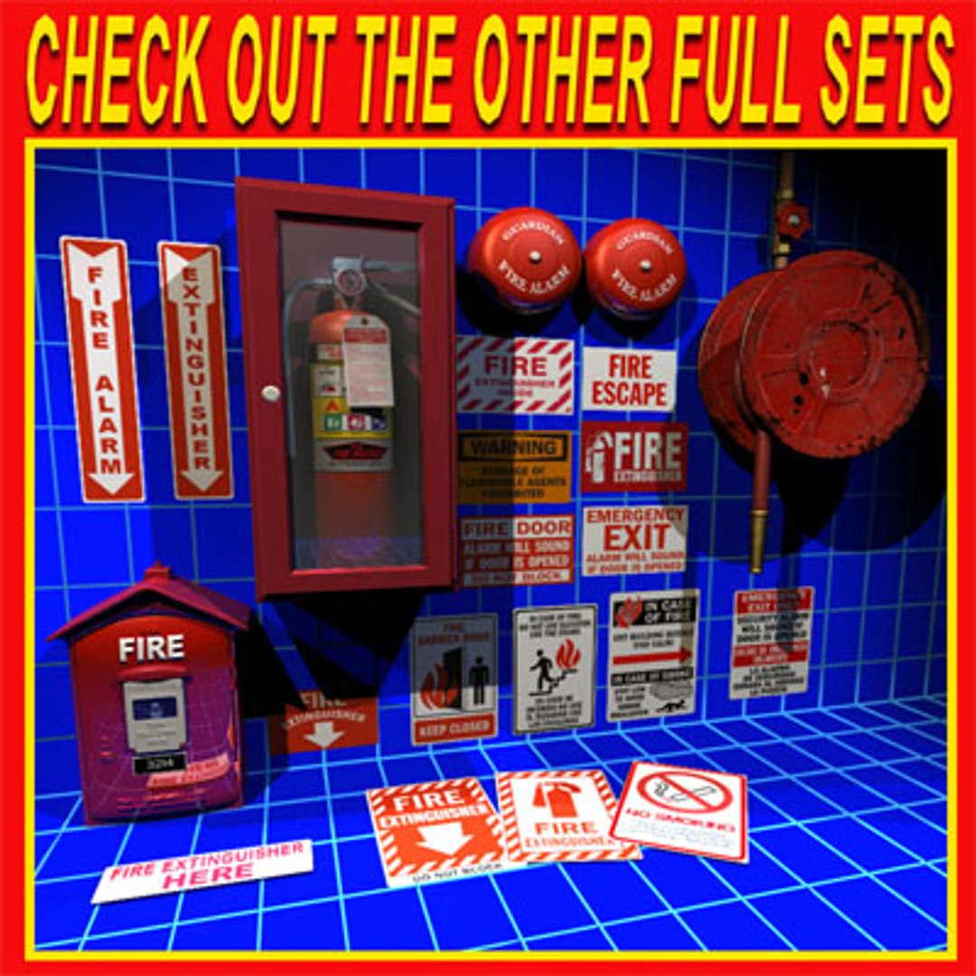 3d Extinguisher Cabinet 01 Flame