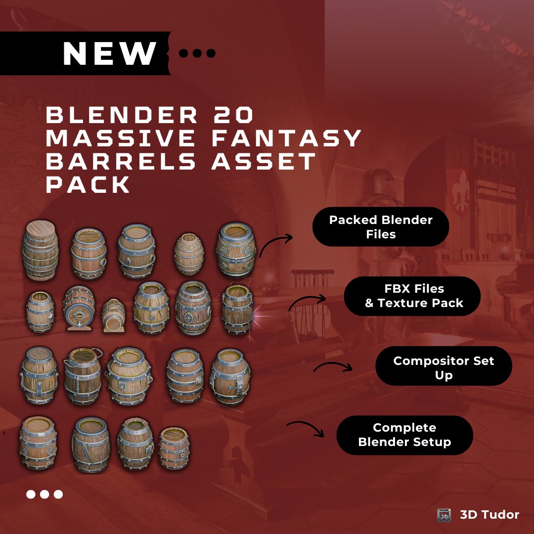 3D Model Fantasy Barrels Massive Pack - TurboSquid 2245112
