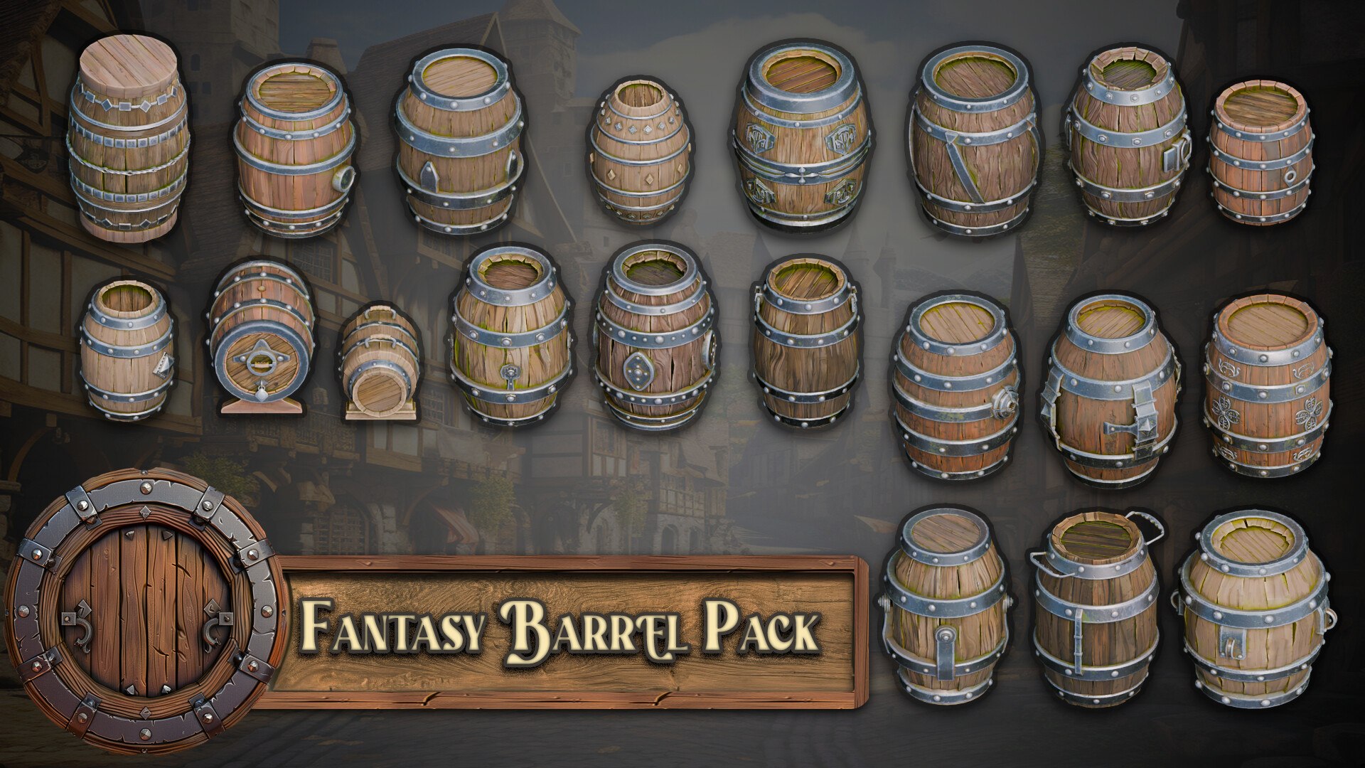 3D Model Fantasy Barrels Massive Pack - TurboSquid 2245112