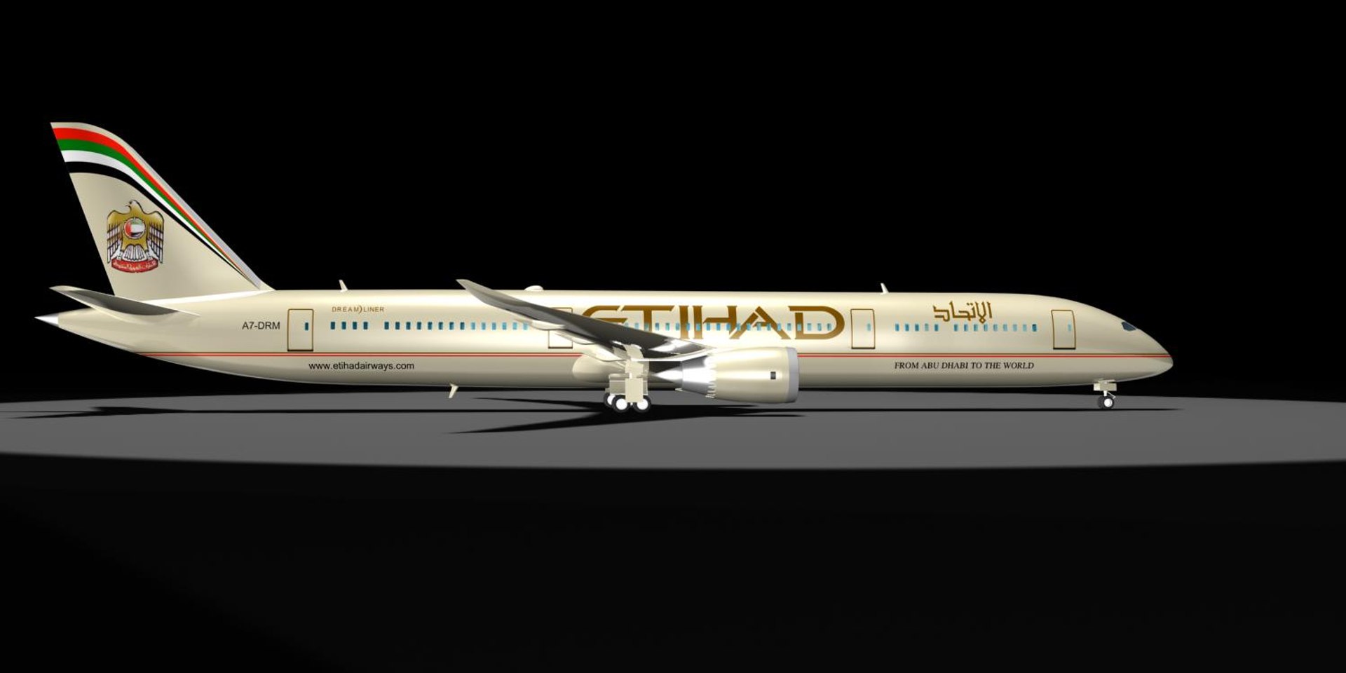 3d Model Etihad 787-9 Dreamliner 787
