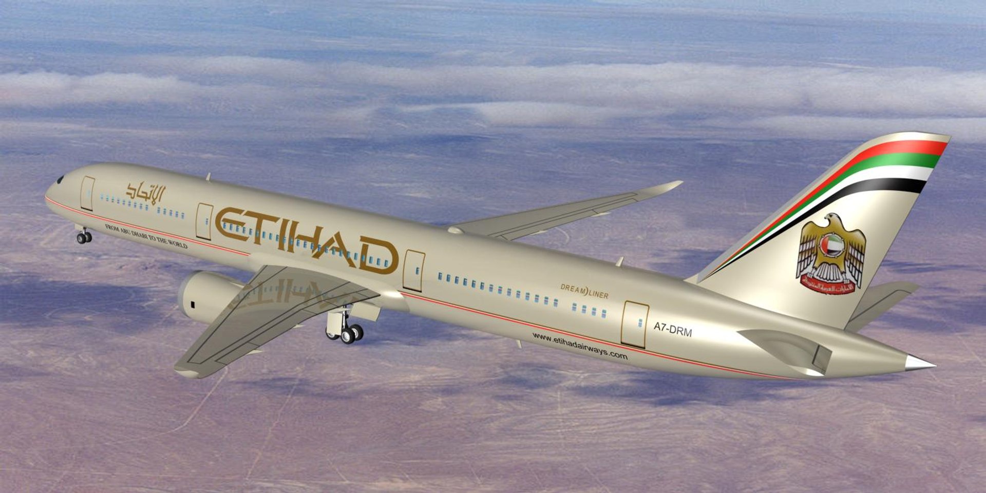3d Model Etihad 787-9 Dreamliner 787