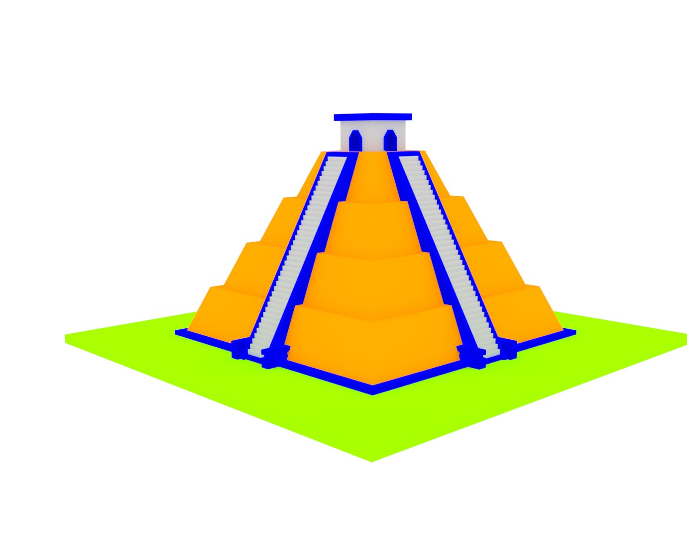 Cartoon Simple Mayan Pyramid Model - TurboSquid 1510486