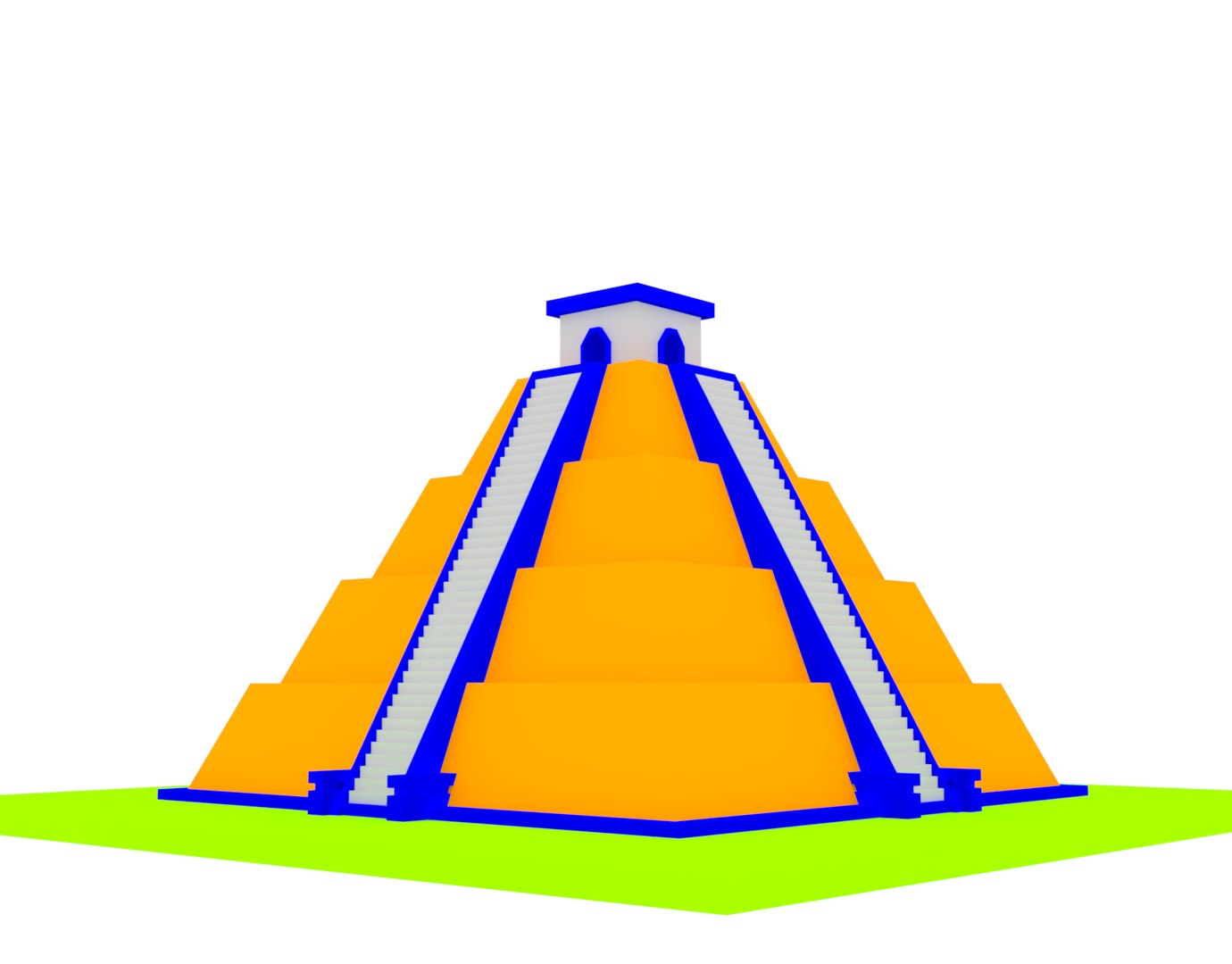 Cartoon Simple Mayan Pyramid Model - TurboSquid 1510486
