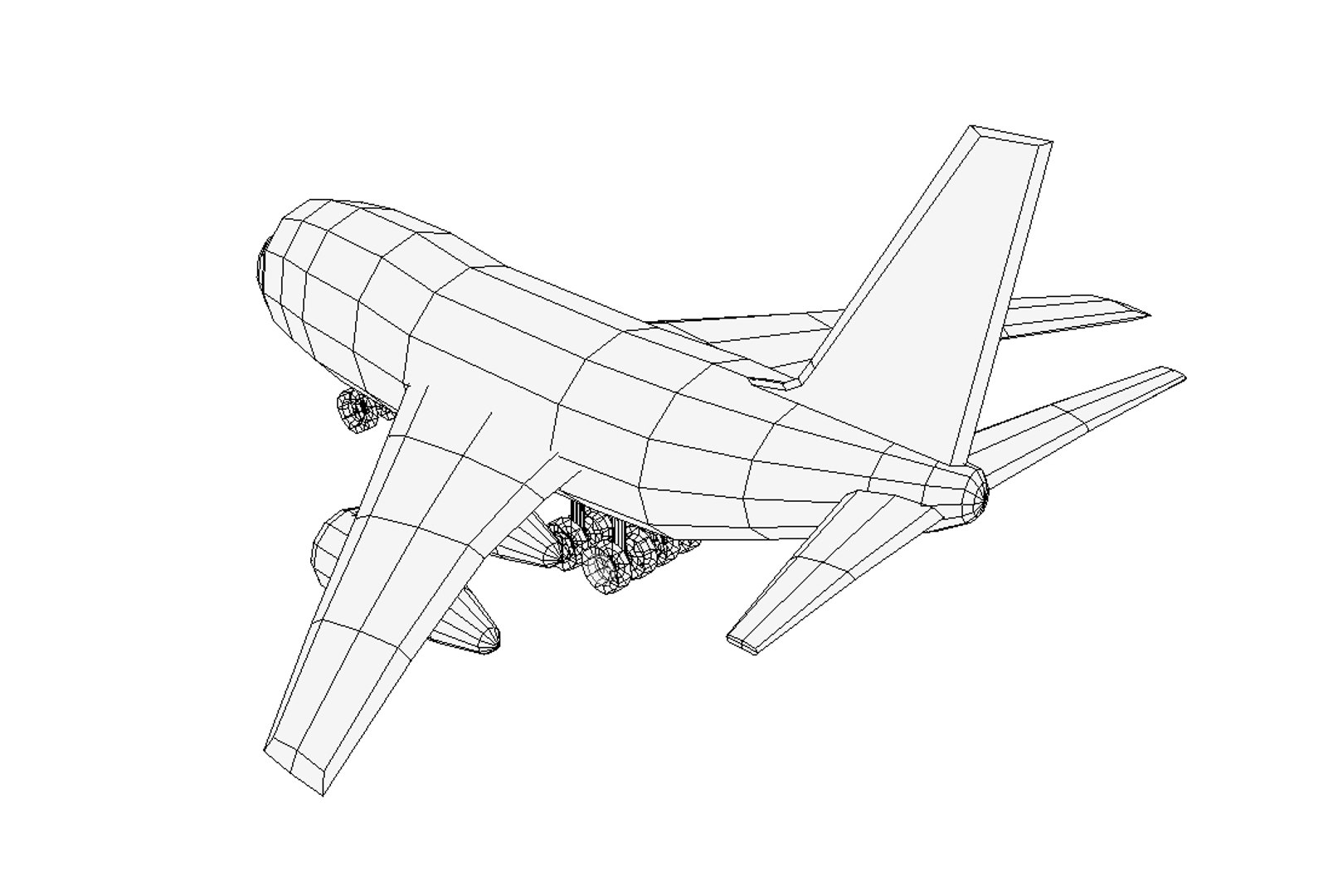 3d cartoon style 747 jet airplane