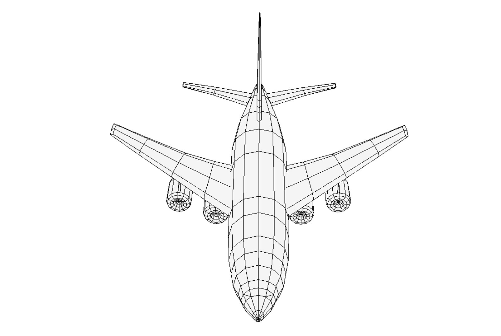 3d cartoon style 747 jet airplane