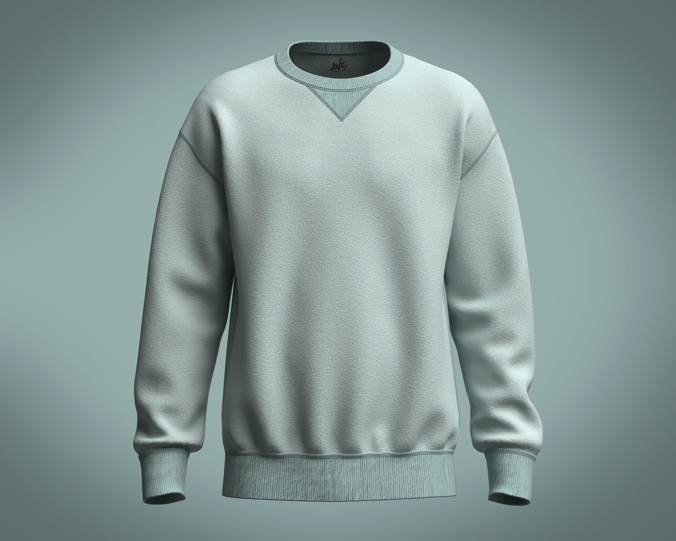 Contrast Ribbed Sweatshirt 3D model - TurboSquid 2028834