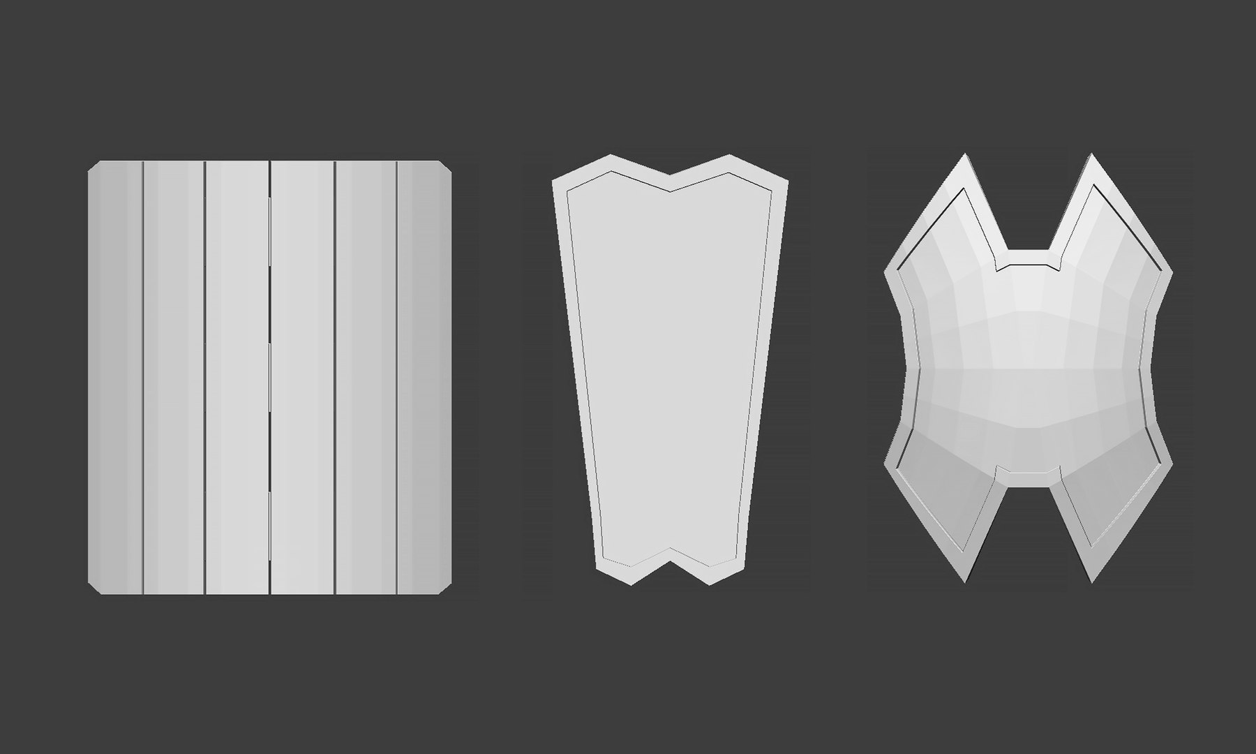 30 Low-poly medieval fantasy shield base mesh shapes IMM and 5 strap ...