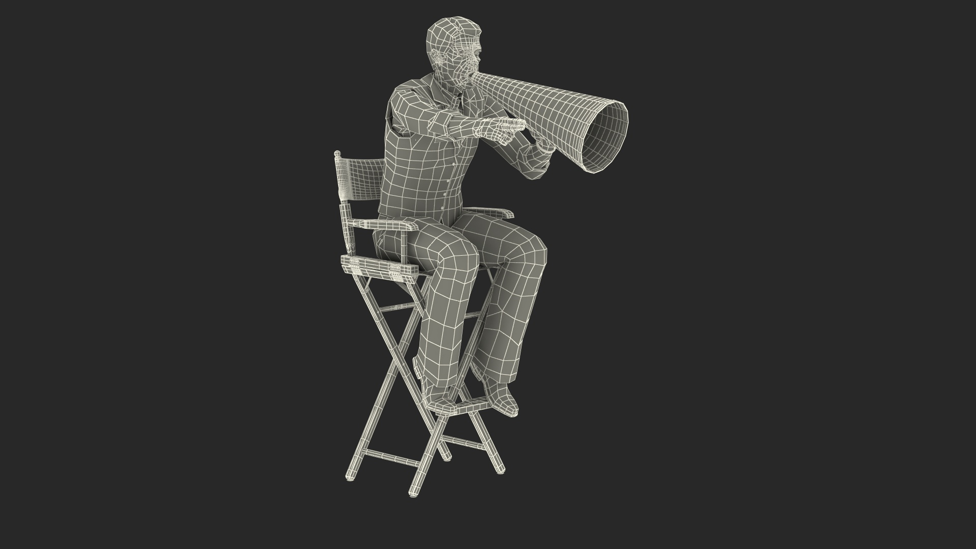 Movie Director On Tall Chair 3D Model - TurboSquid 2020736