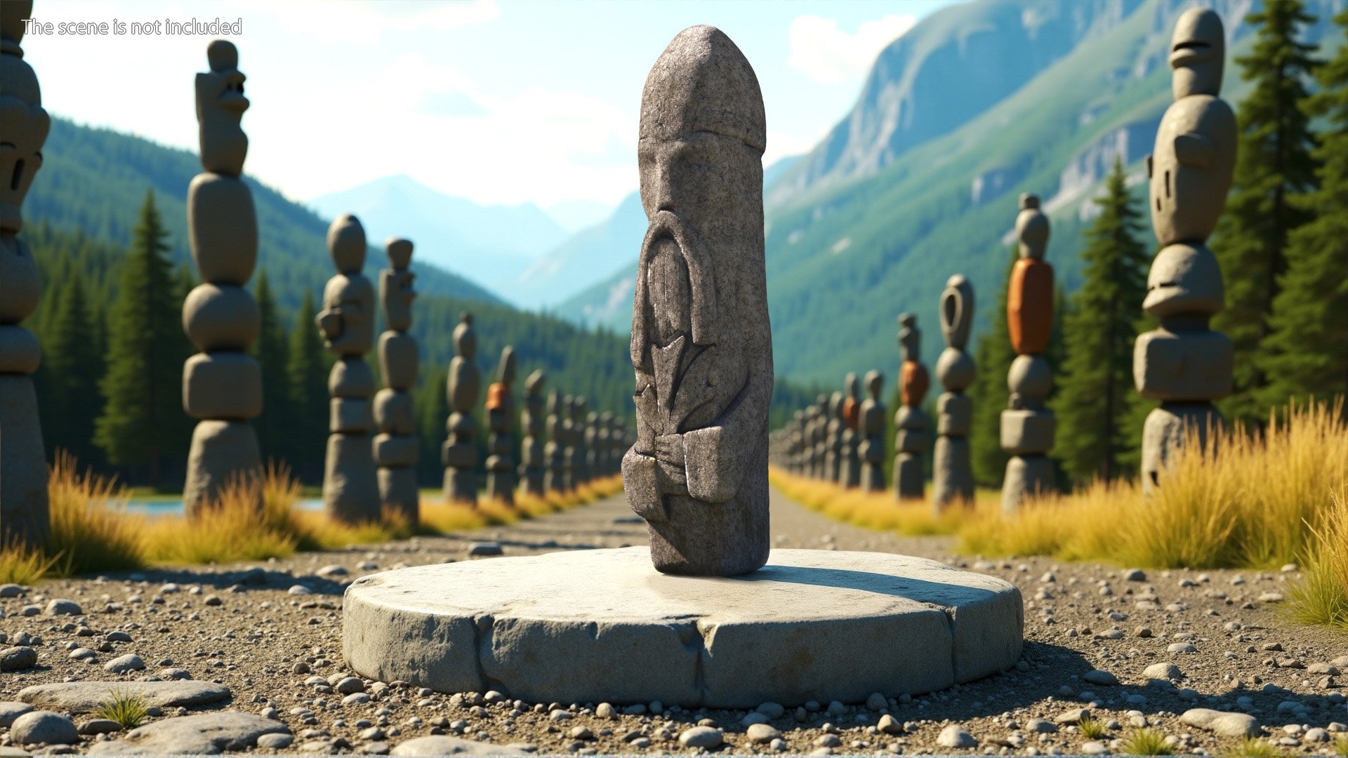Carved Granite Fertility Totem Model - TurboSquid 2438294
