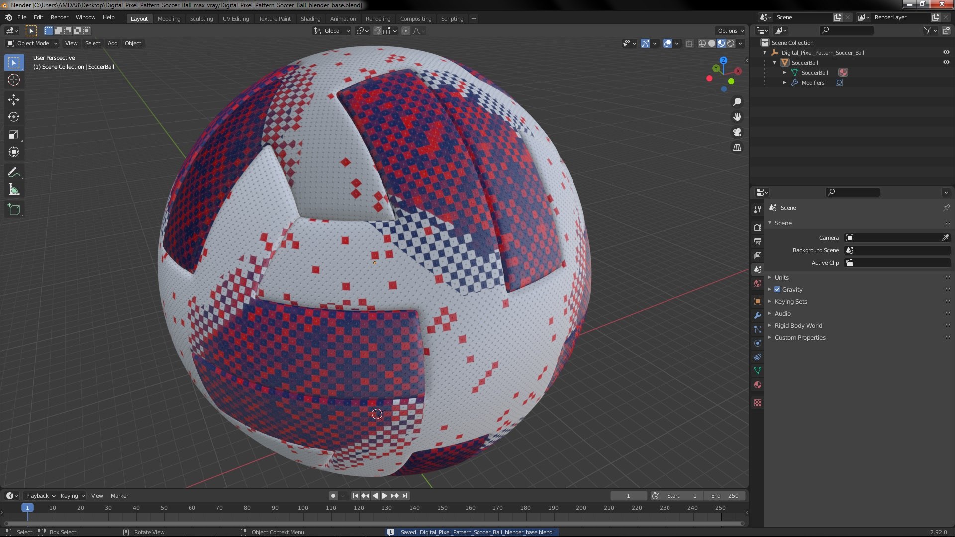 3D Digital Pixel Pattern Soccer Ball Model - TurboSquid 2054857