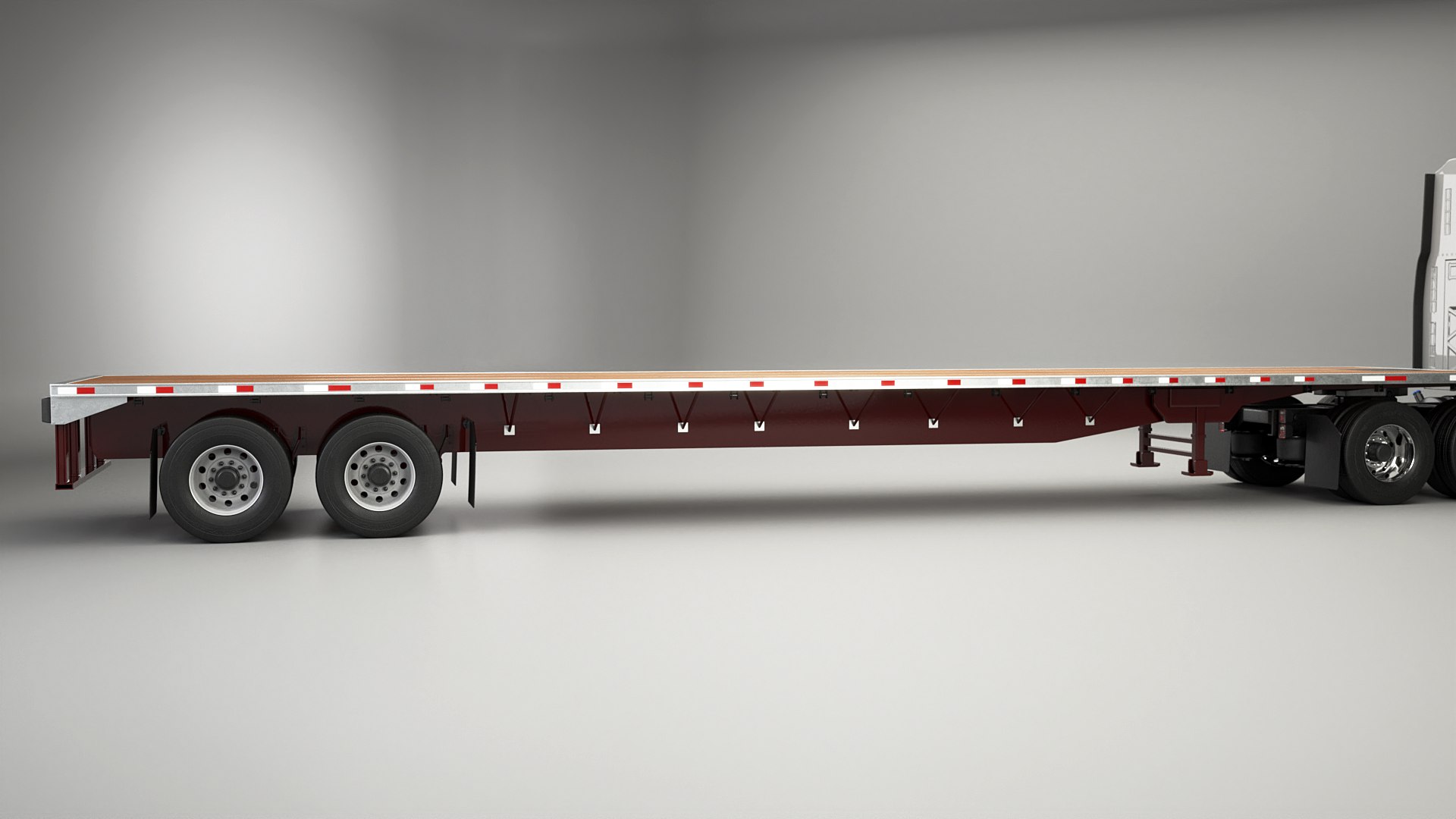 3D Model Generic Semi Truck With Flatbed Trailer - TurboSquid 2312444