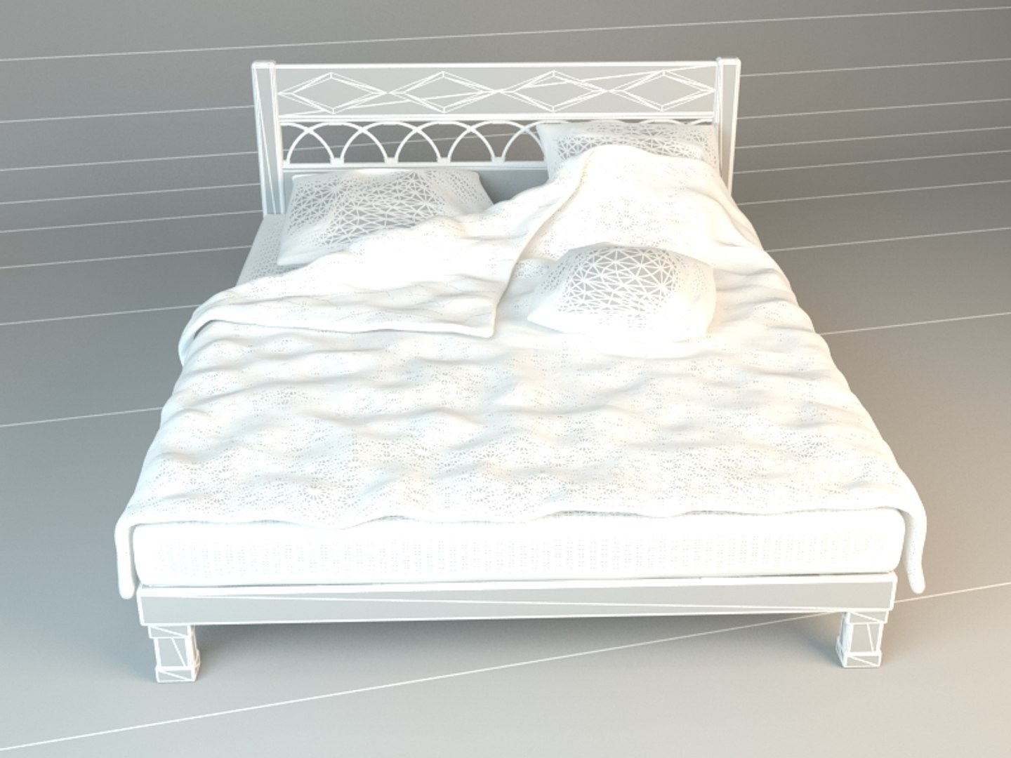 3d model double bed