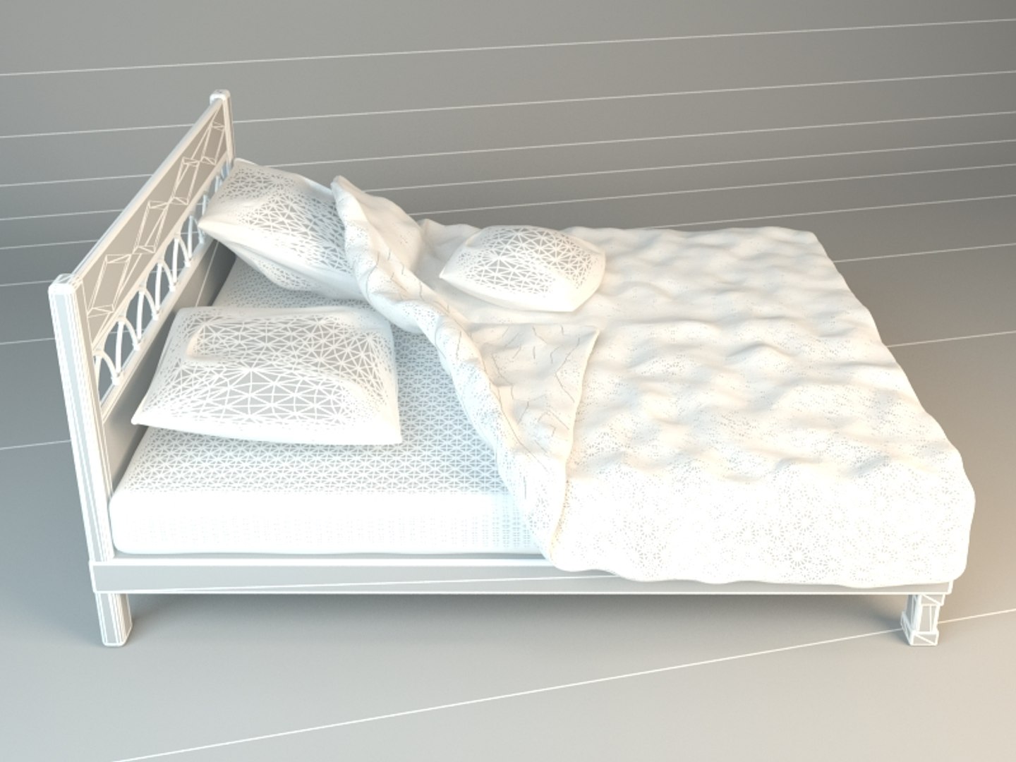 3d model double bed