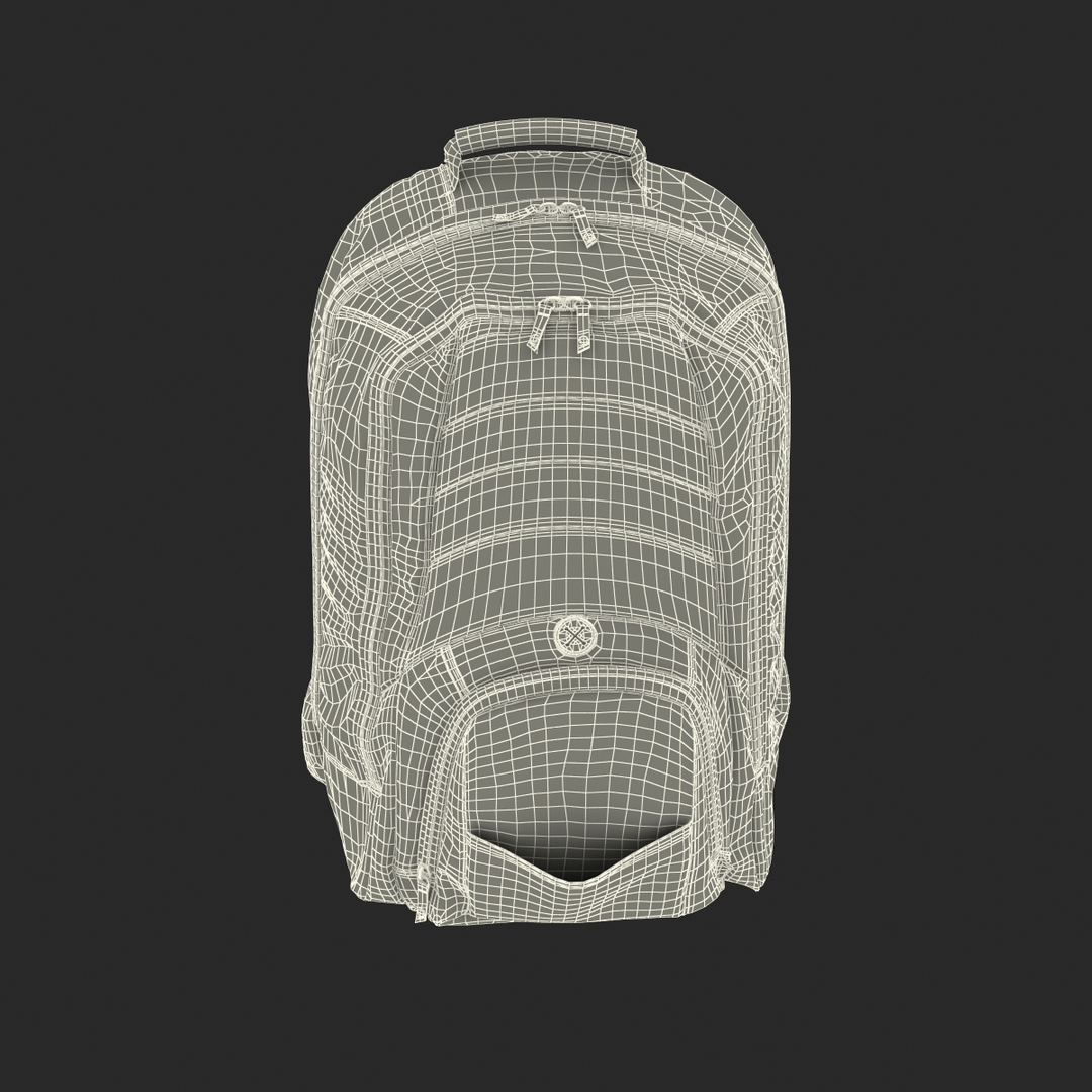 3d Max Backpack Red Modeled