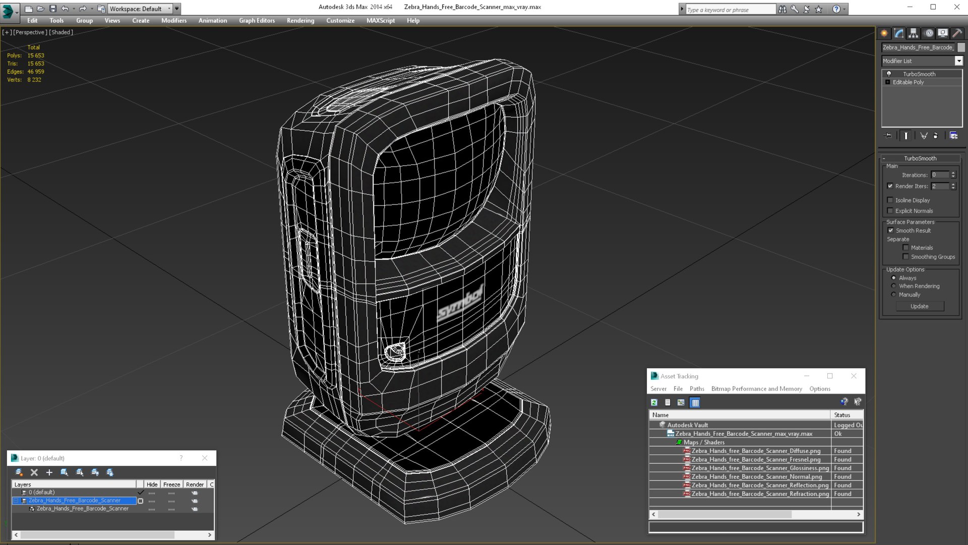 3D Zebra Hands Free Barcode Scanner Model - TurboSquid 2055311